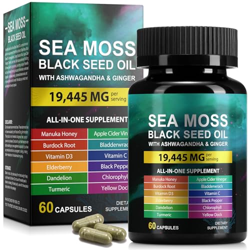 AIQIUSHA sea moss black seed oil capsules