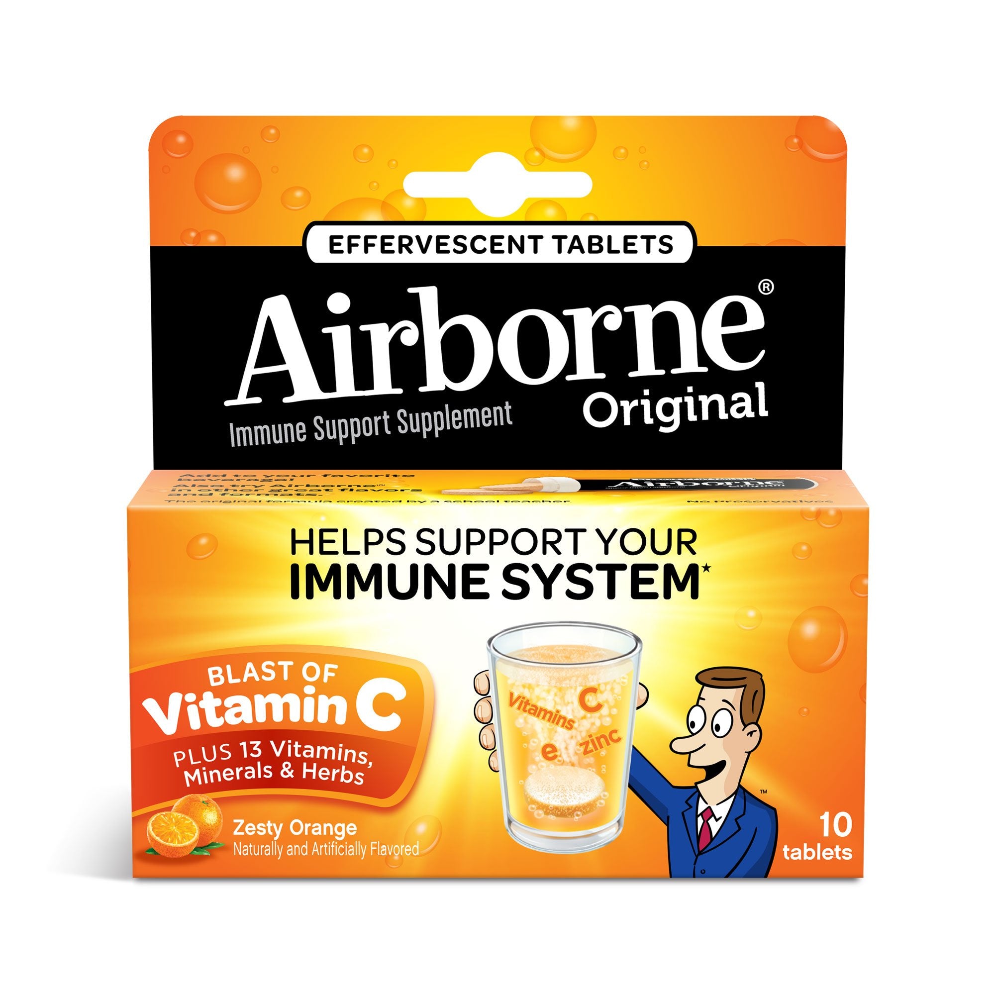 Airborne effervescent vitamin tablets