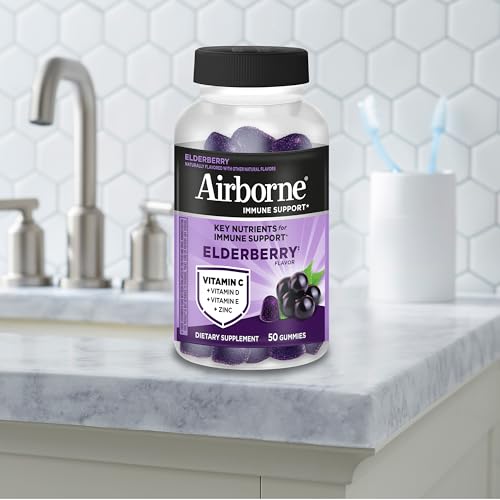 Airborne elderberry gummies for energy boost