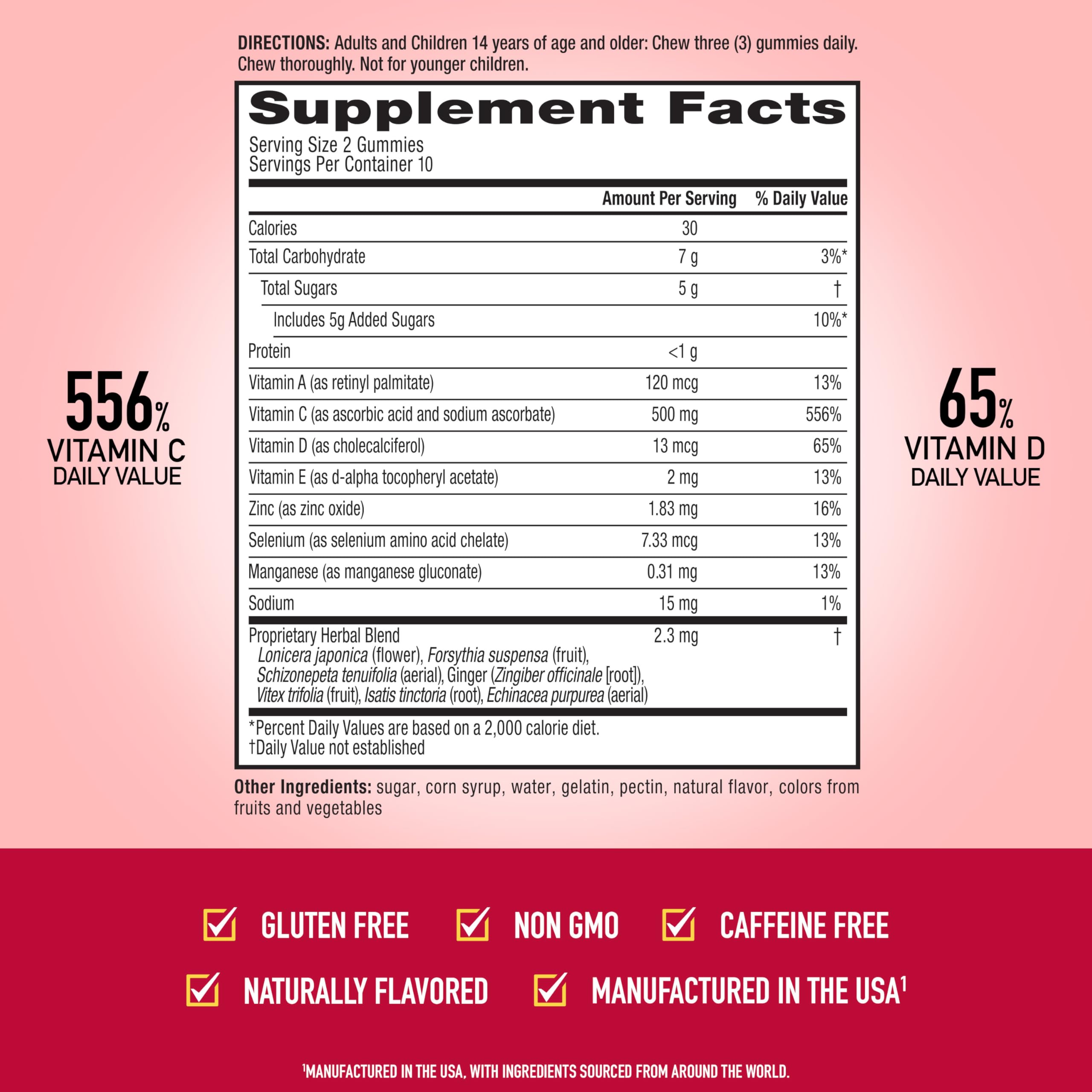 Airborne gummies with zinc and selenium