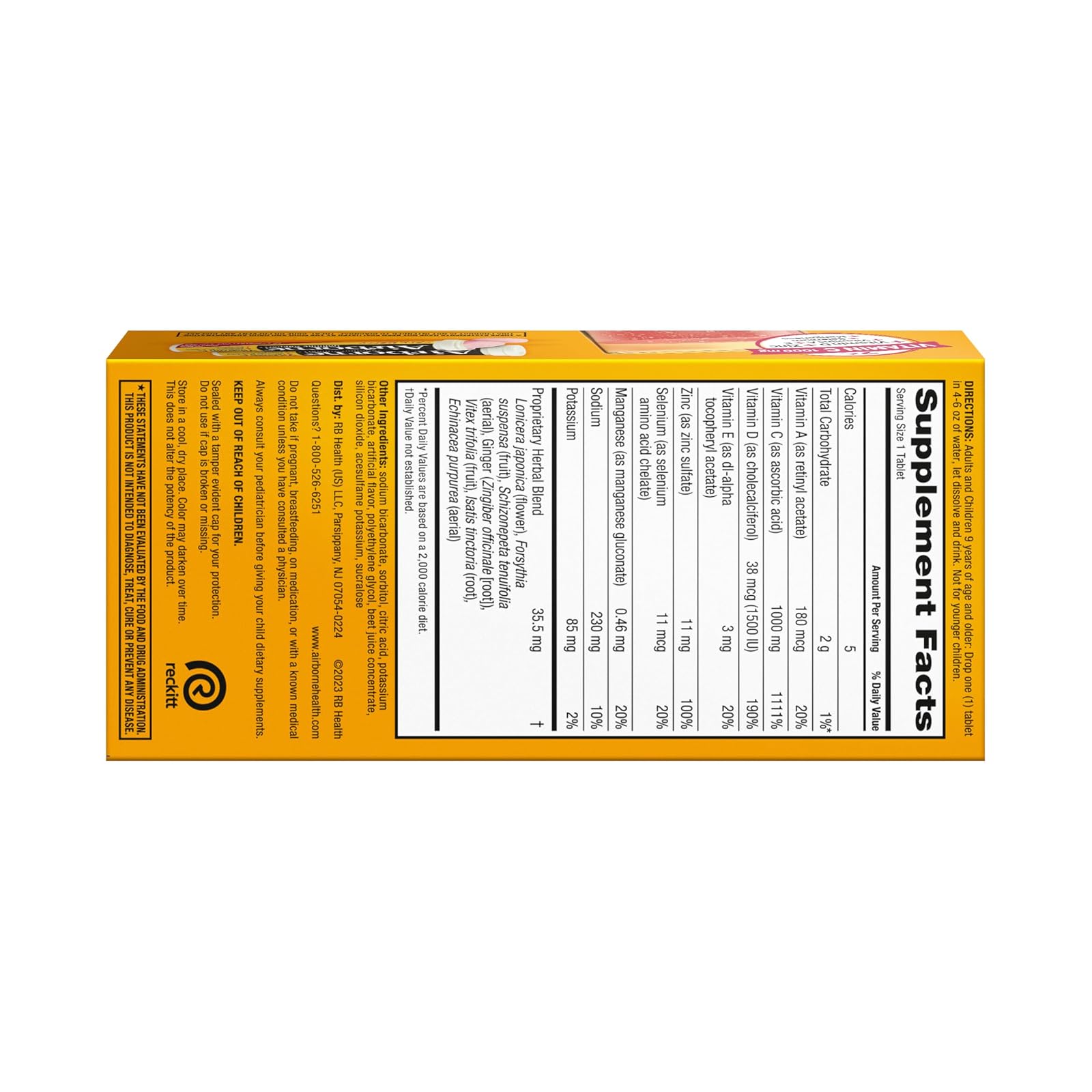 Airborne vitamin C fizzy drink mix
