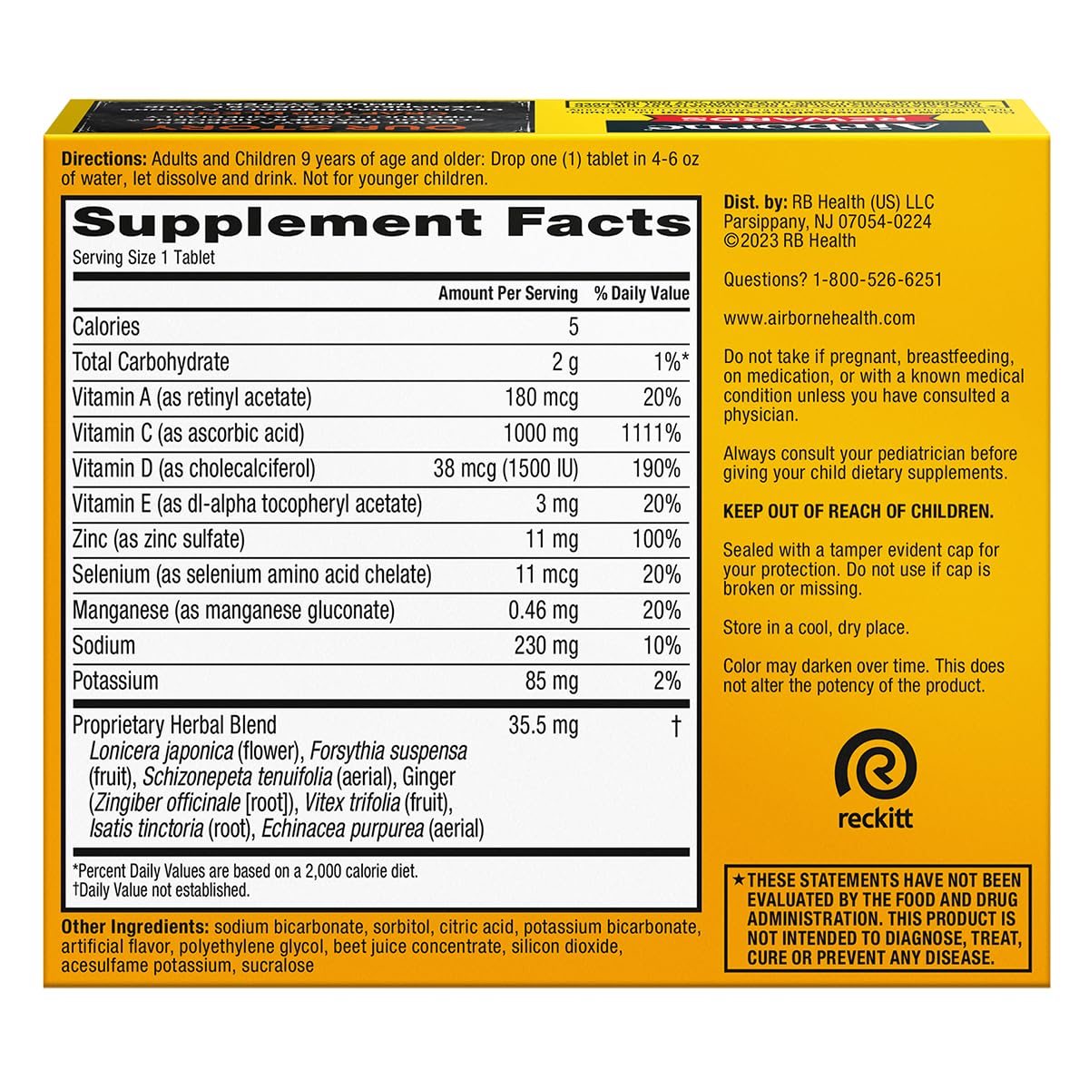 Airborne Vitamin C fizzy drink tablets