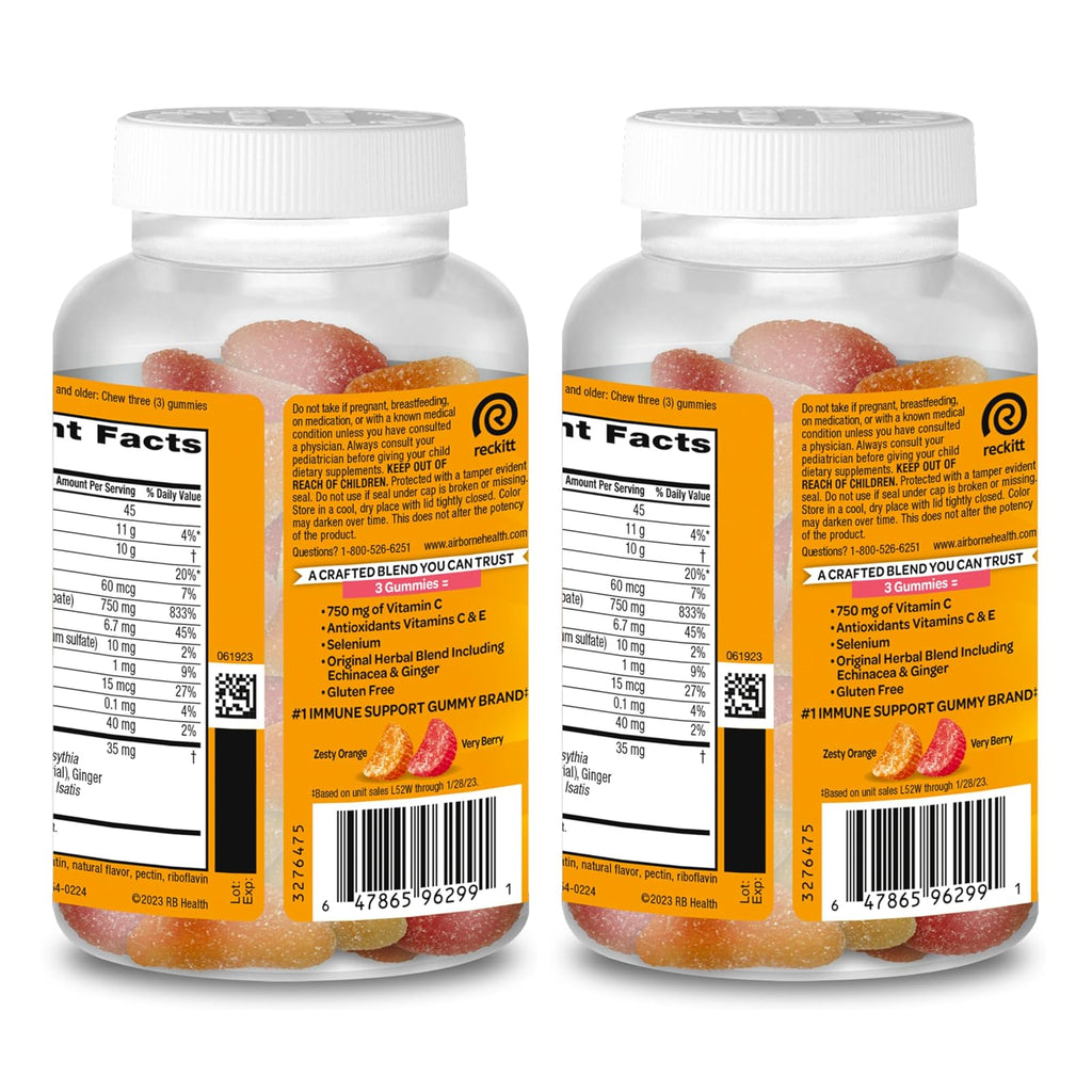 Airborne vitamin C gummies for cold support