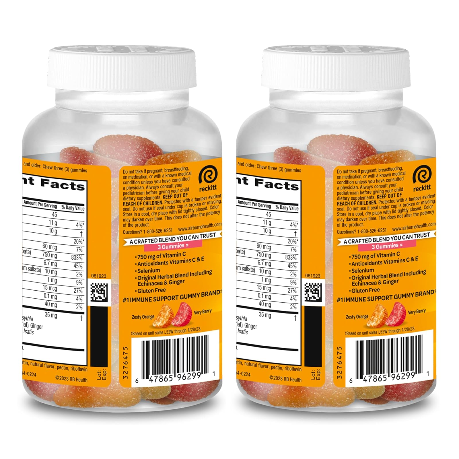 Airborne vitamin C gummies for cold support