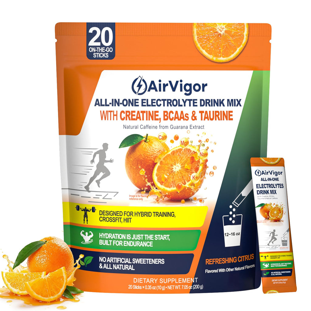 AirVigor electrolyte drink mix packets