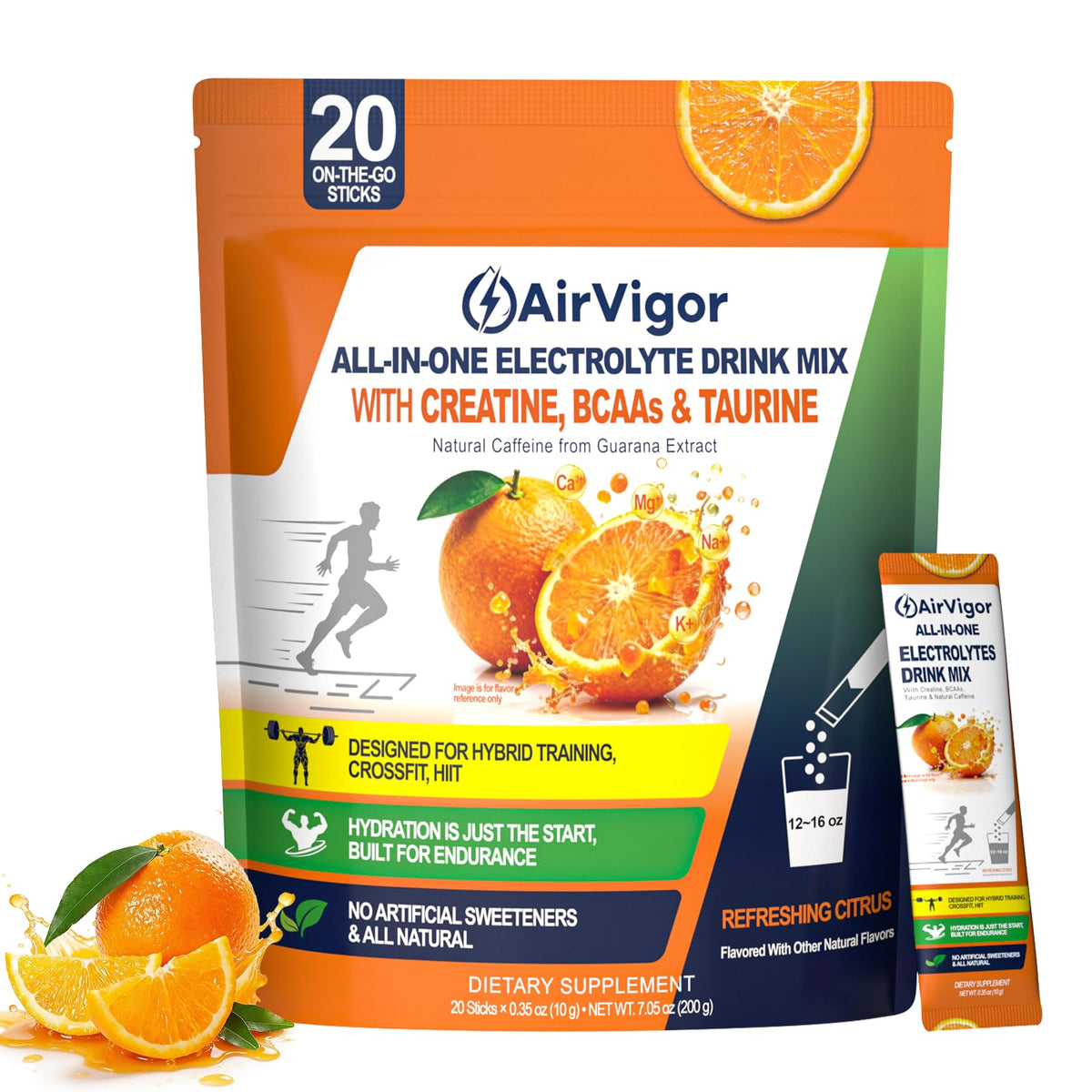AirVigor electrolyte drink mix packets