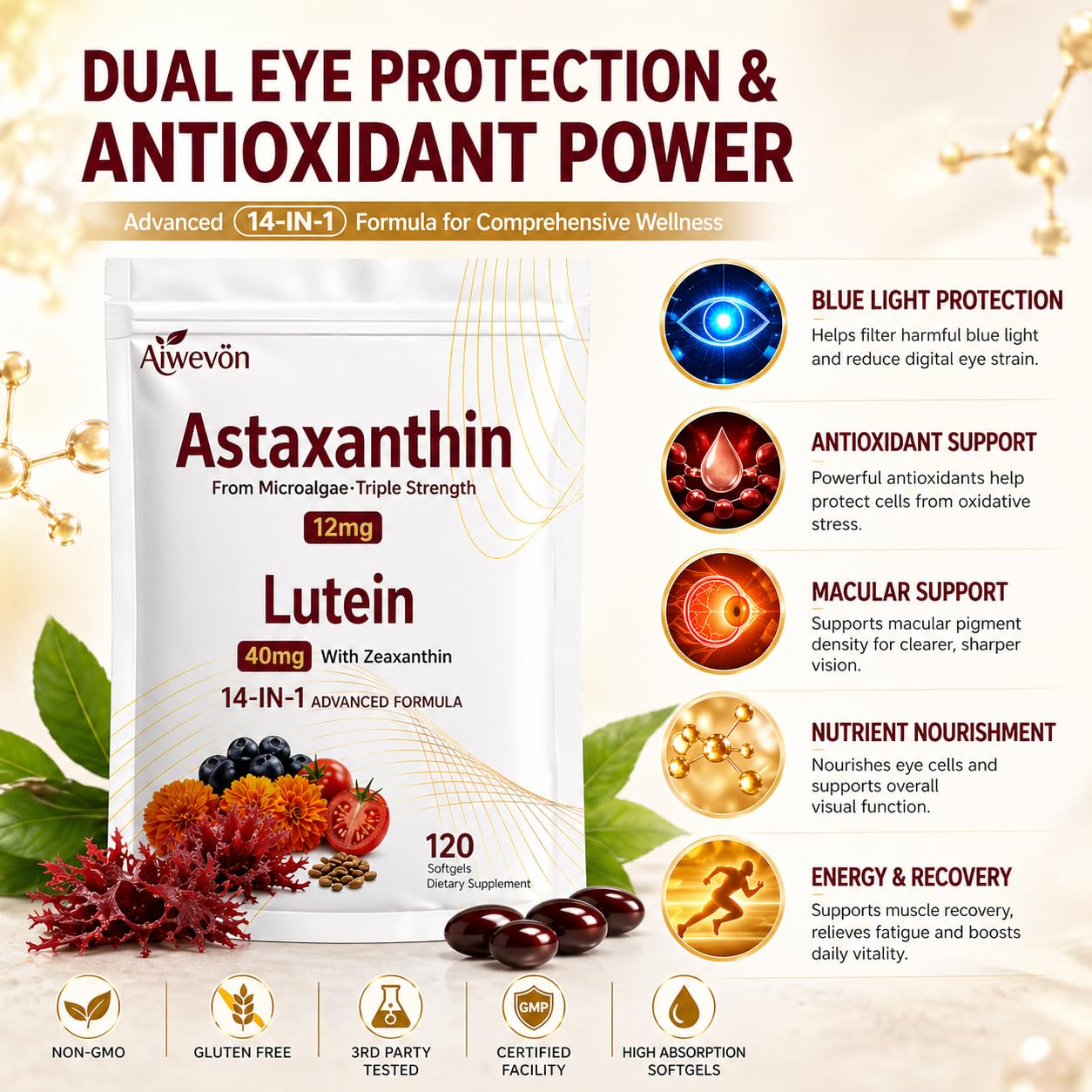 Aiwevon Astaxanthin supplement features