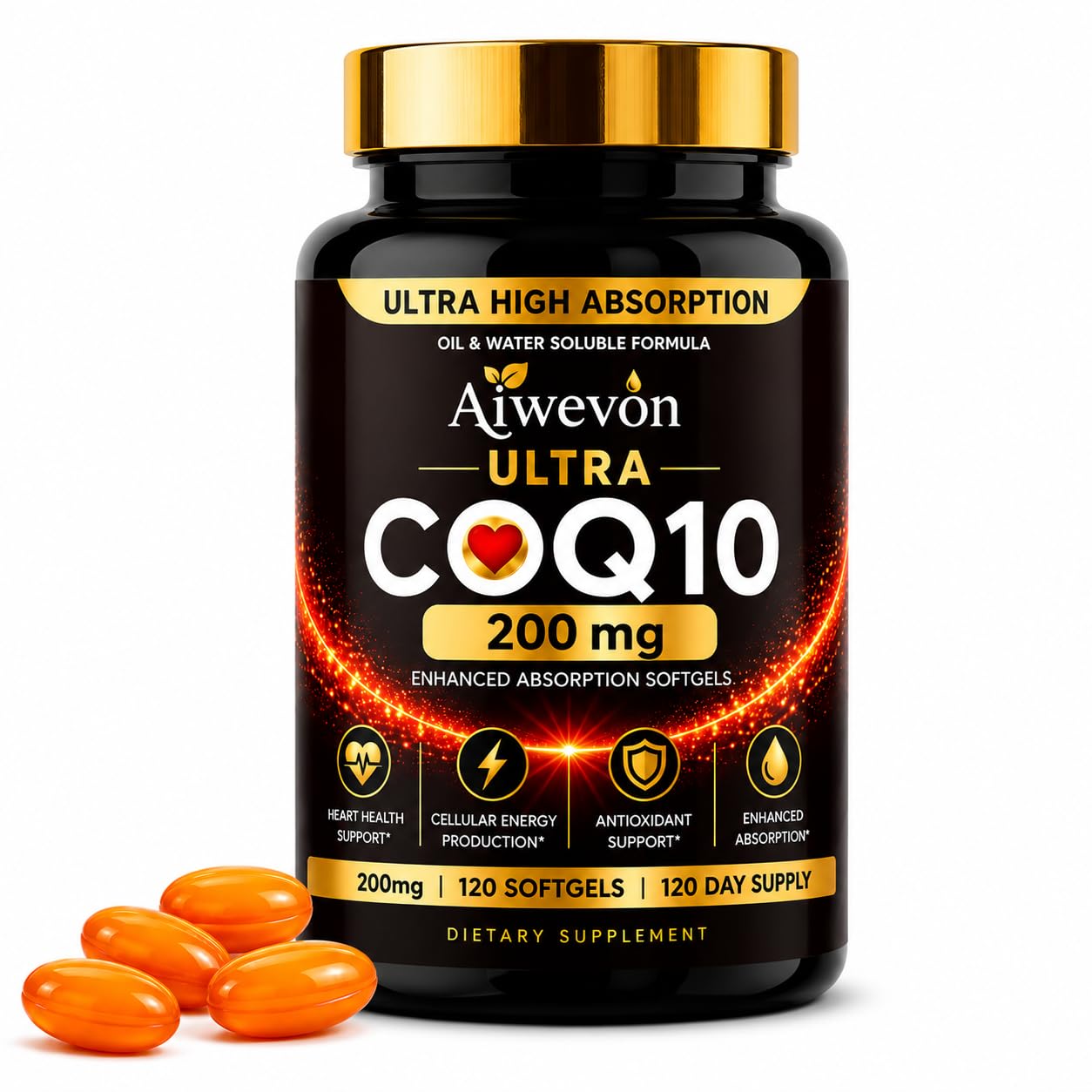 Aiwevon CoQ10 200 mg softgels