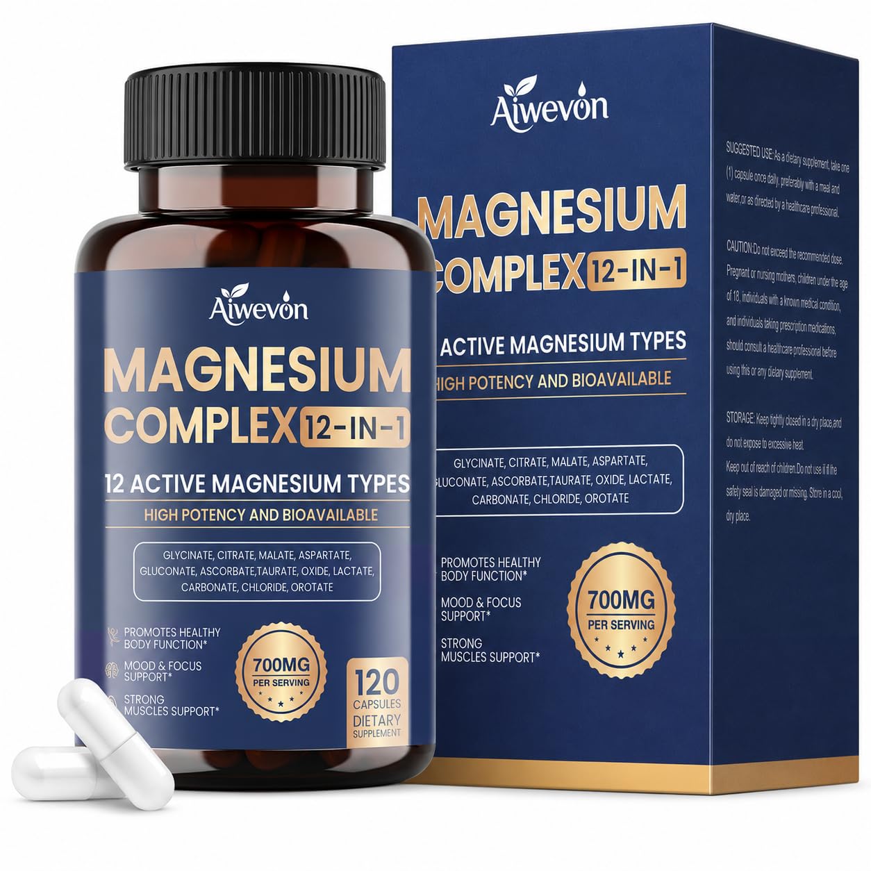 Aiwevon magnesium complex 700 mg capsules