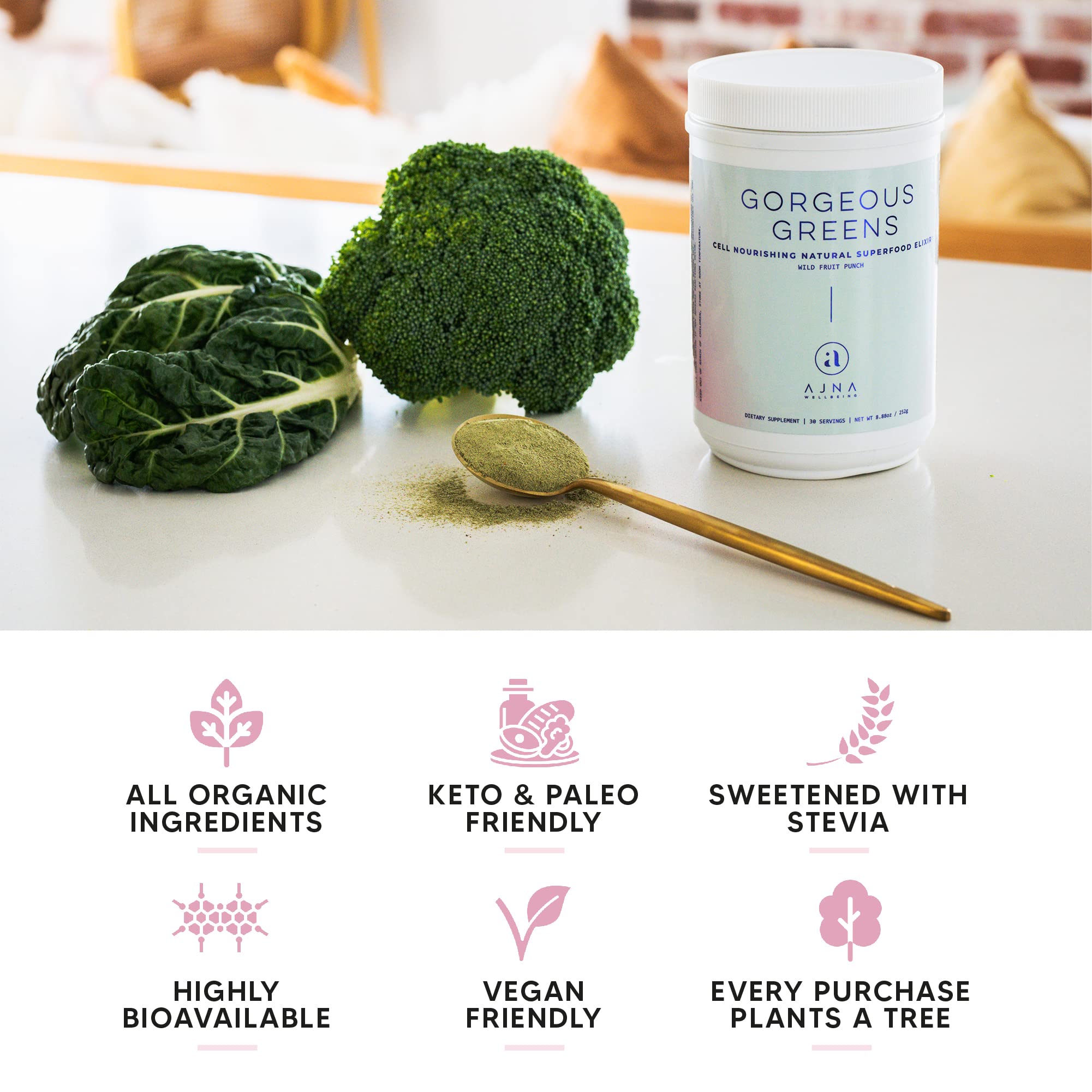 AJNA Gorgeous Greens for enhanced wellness