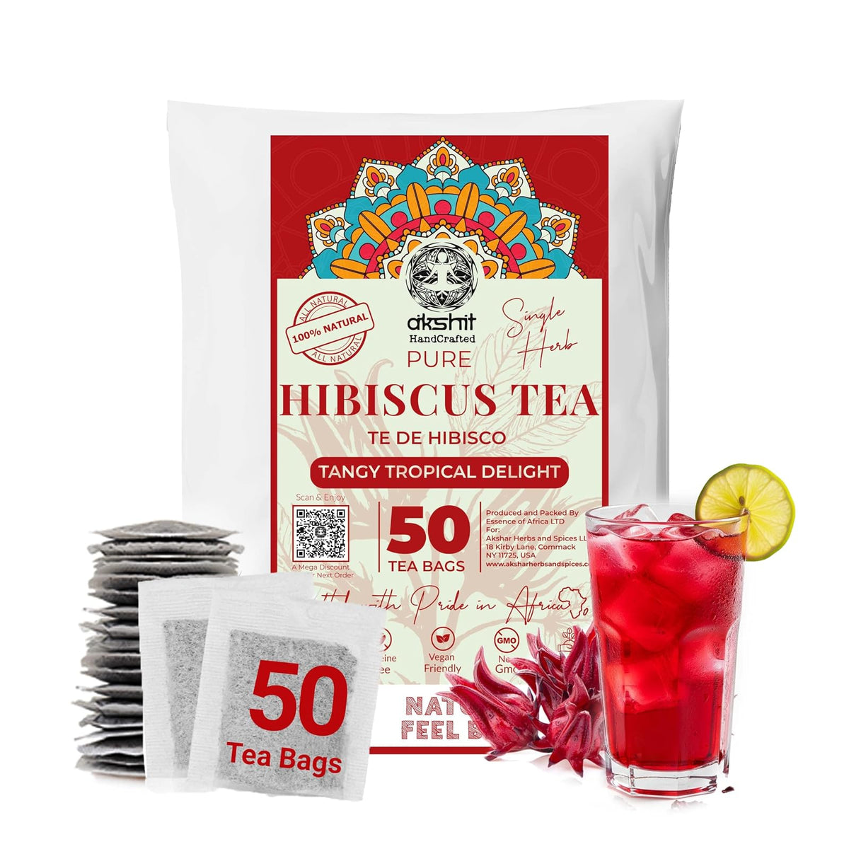 Akshit hibiscus tea bags for wellness