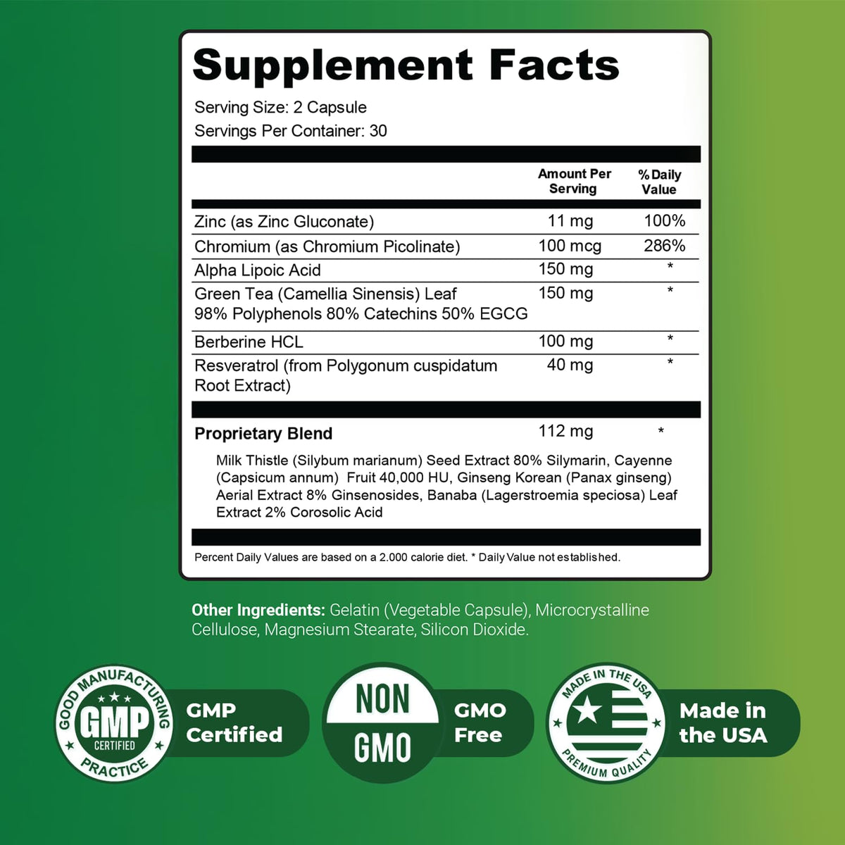 ALA and green tea antioxidant support