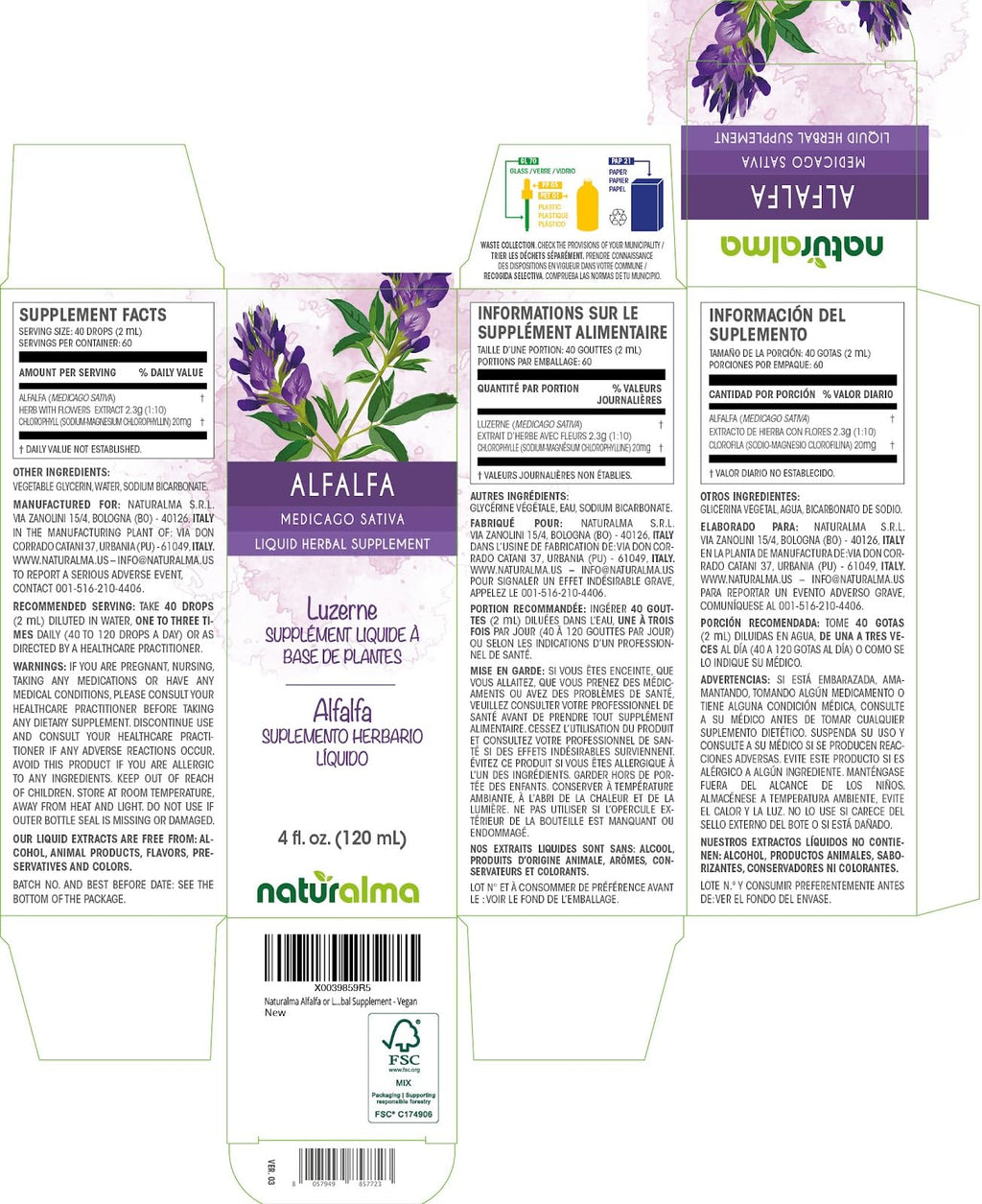 alcohol-free alfalfa drops for health