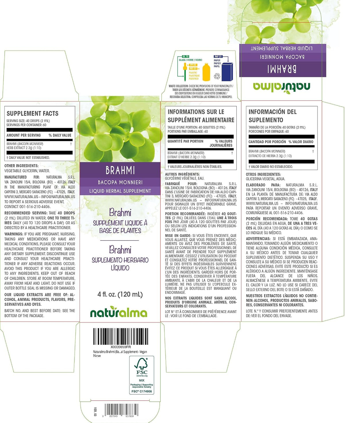 Alcohol-free Bacopa Monnieri extract
