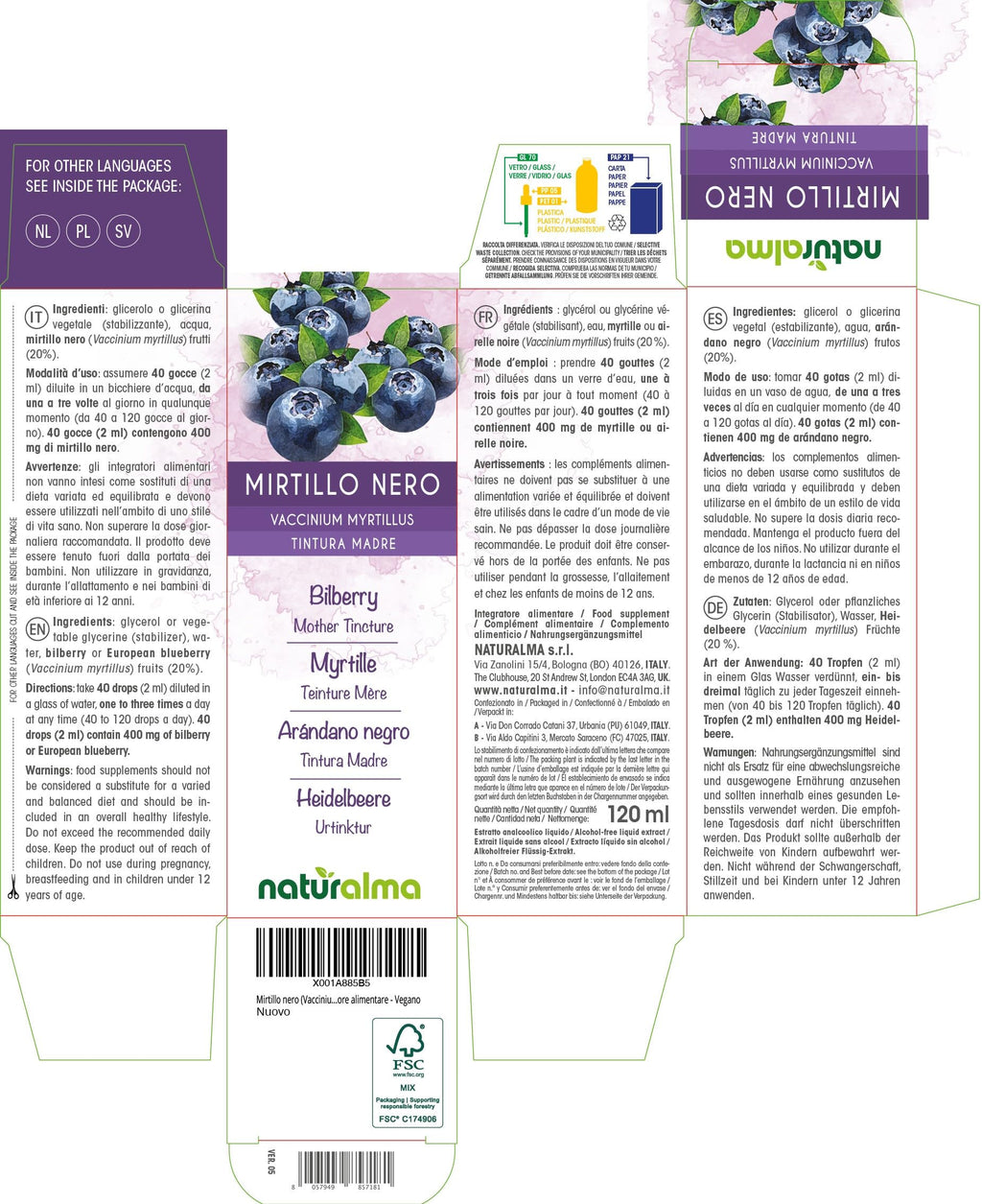 alcohol-free bilberry herbal supplement