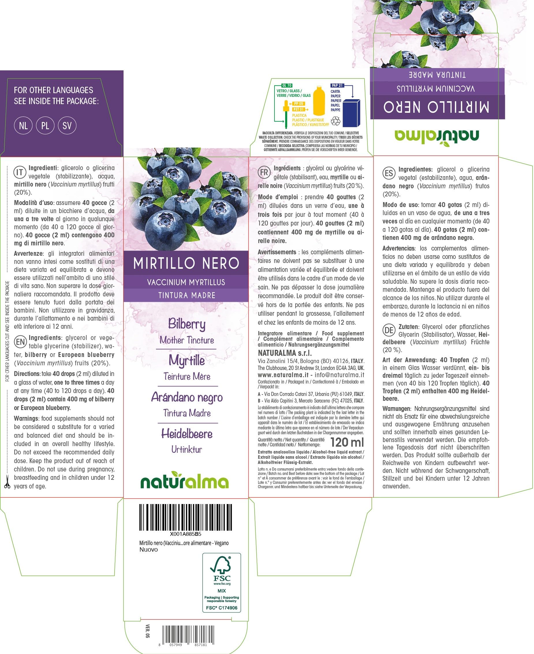 alcohol-free bilberry herbal supplement