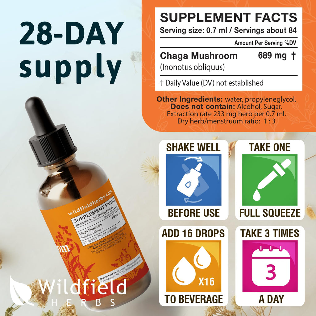 alcohol-free chaga mushroom supplement