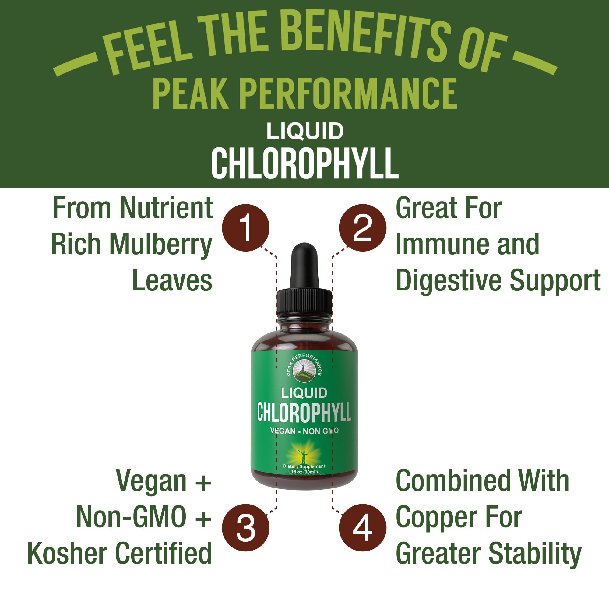 Alcohol free chlorophyll drops for wellness