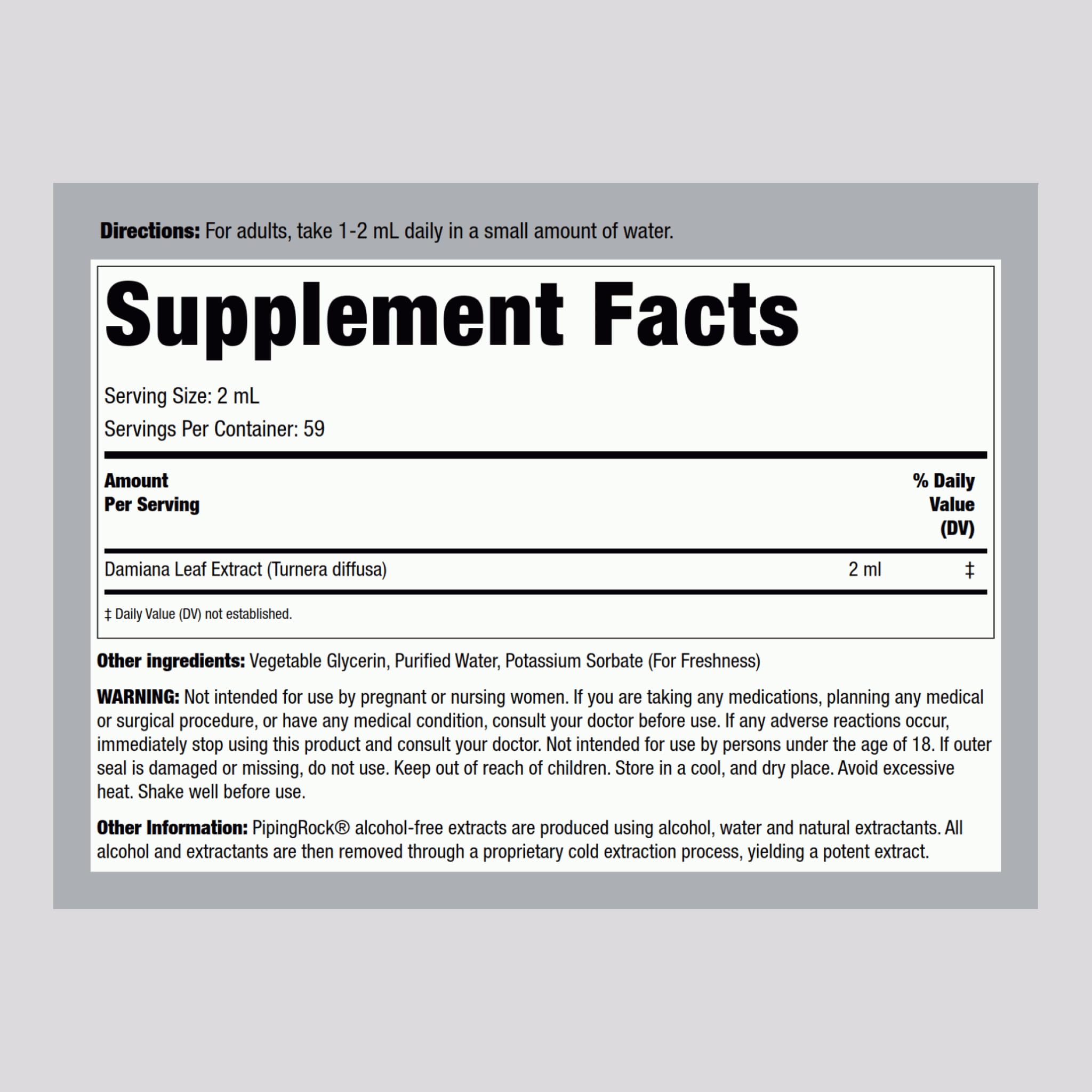 alcohol-free damiana leaf drops