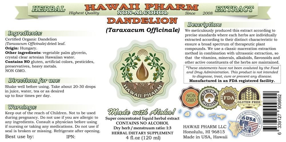 alcohol-free dandelion herbal supplement