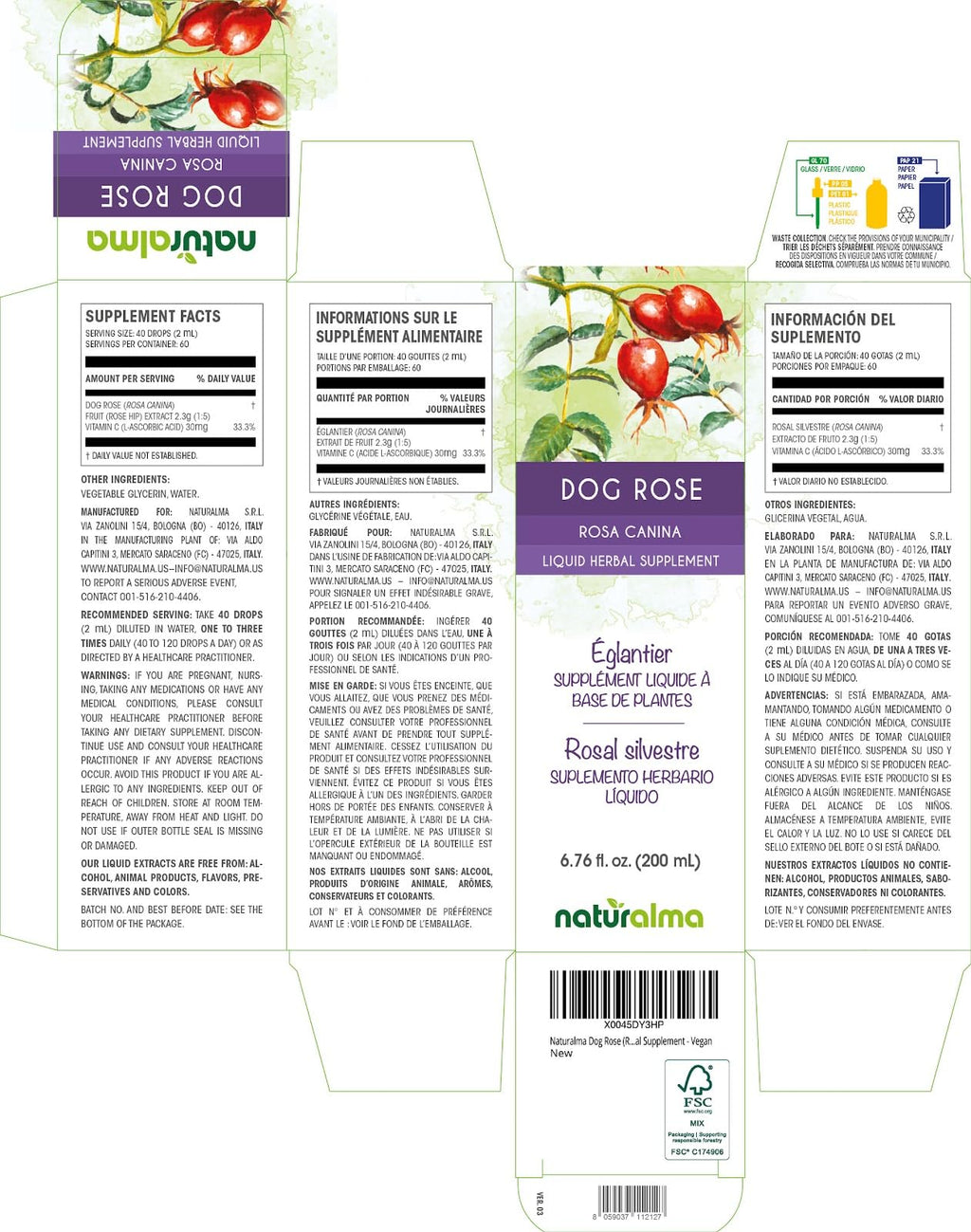 Alcohol-free dog rose extract