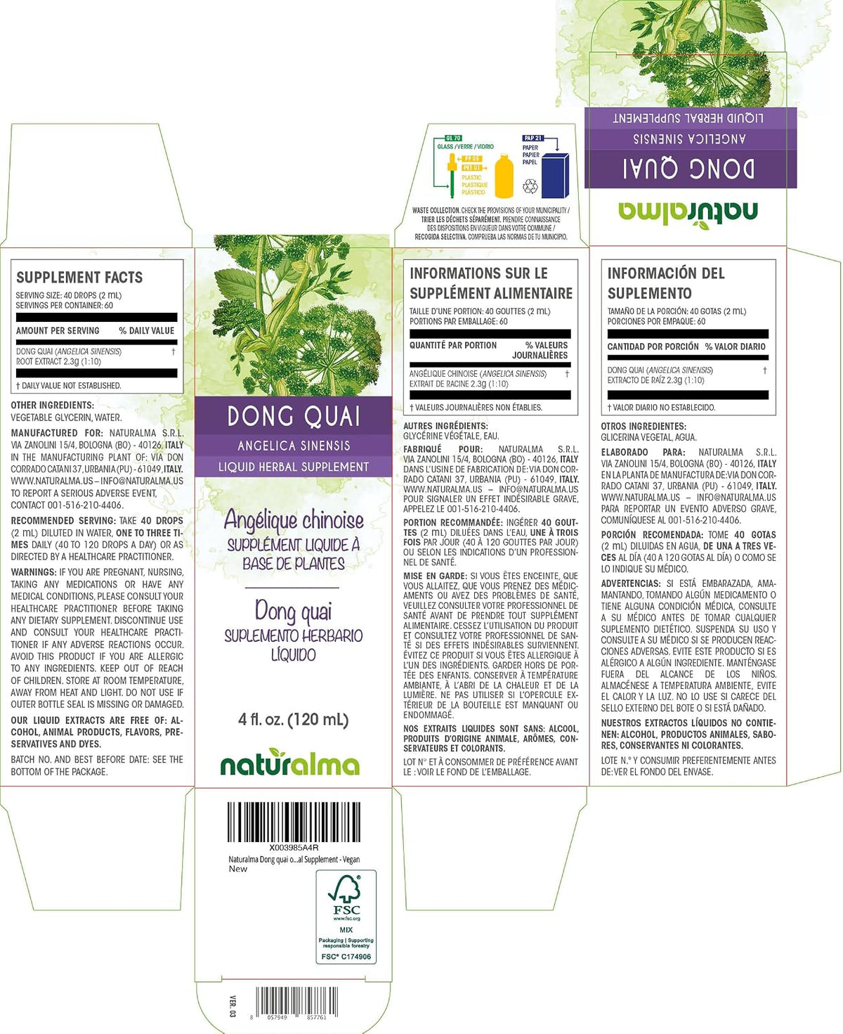alcohol-free Dong Quai extract