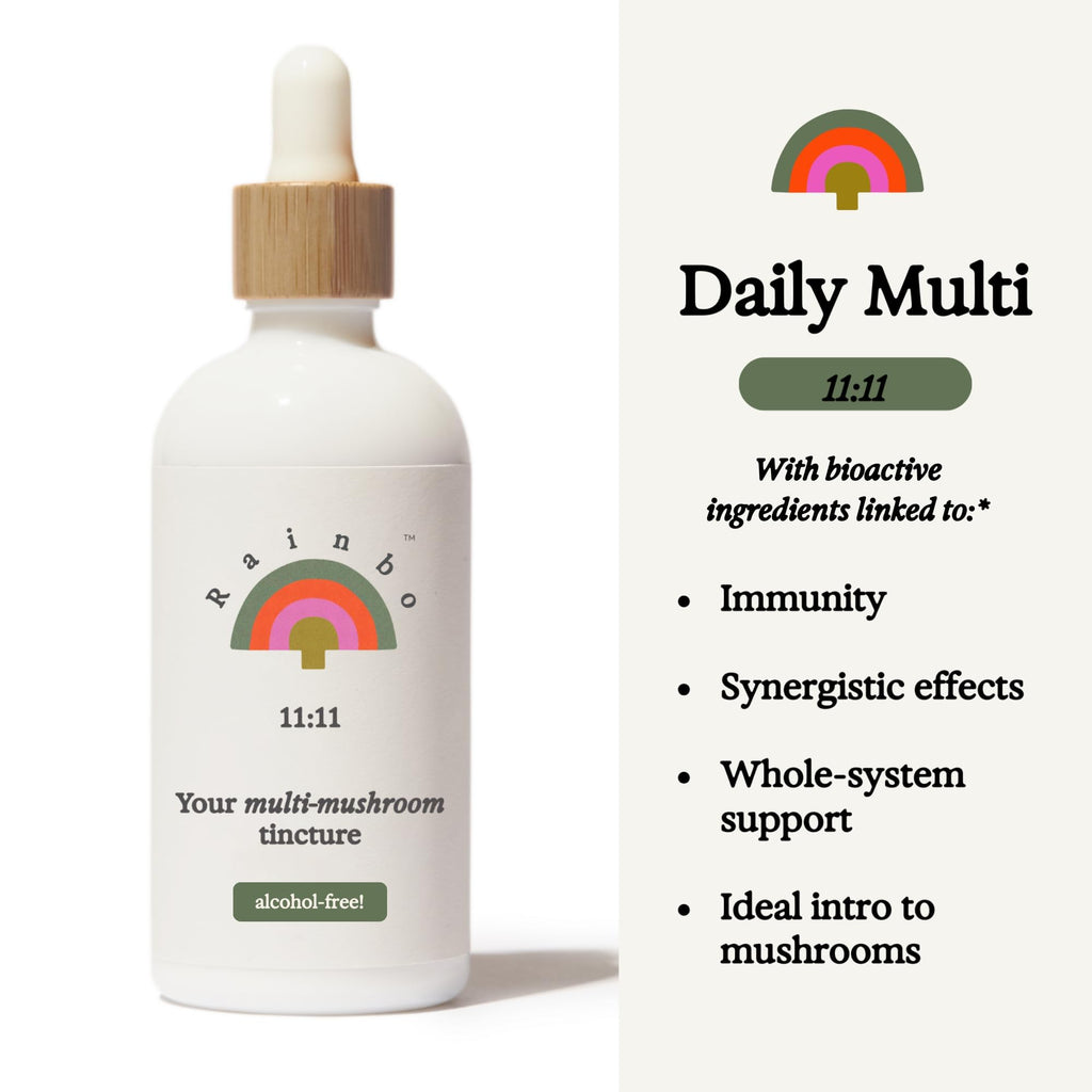 Alcohol-free dual extract mushroom blend