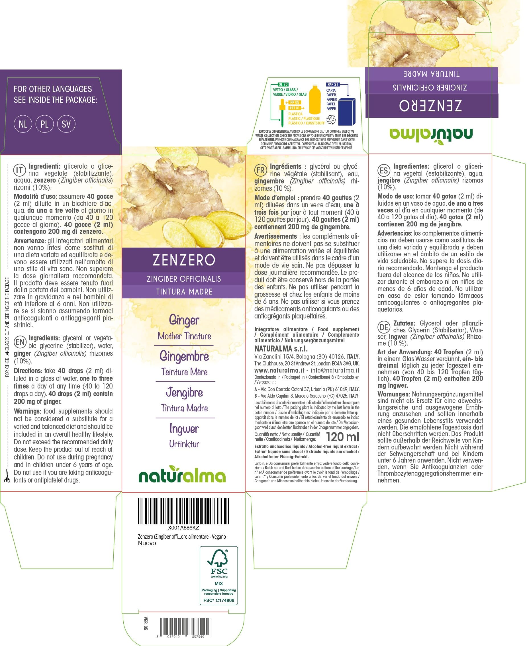 alcohol-free ginger drops for vitality