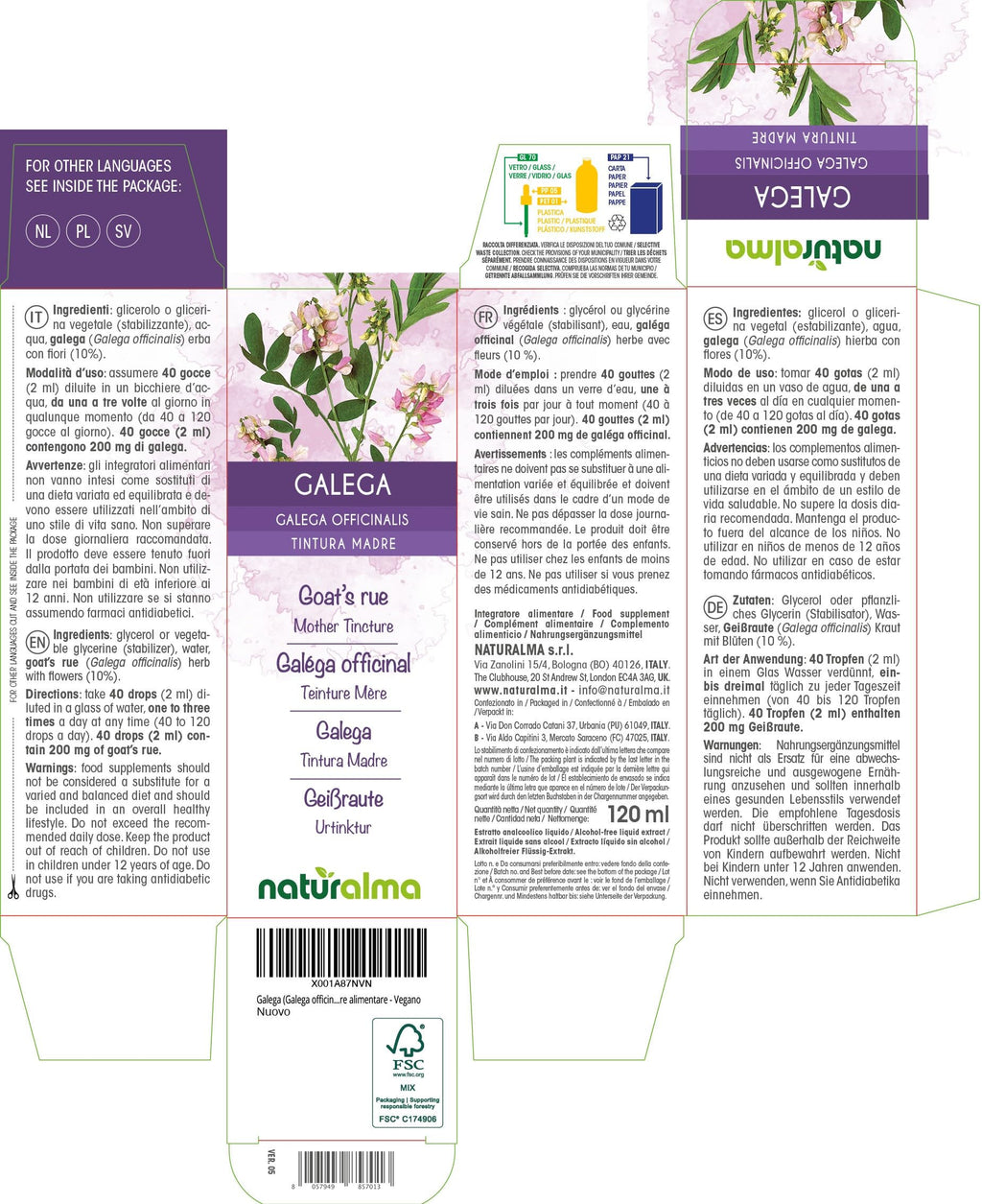 Alcohol-free goat's rue extract drops