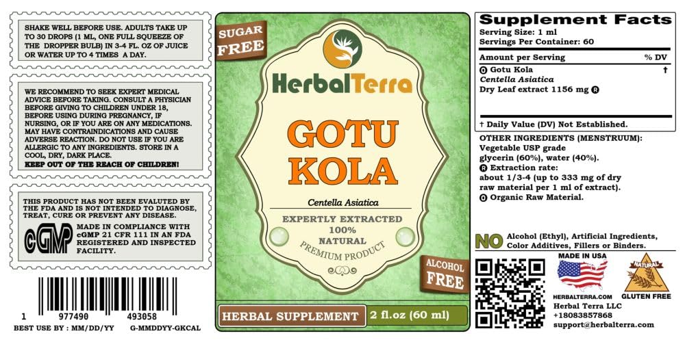 alcohol-free gotu kola glycerite