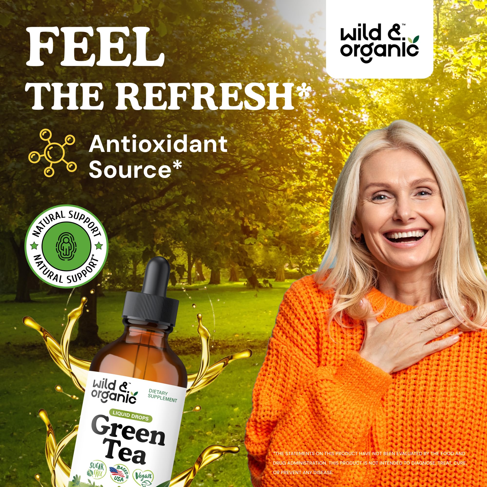 alcohol-free green tea liquid