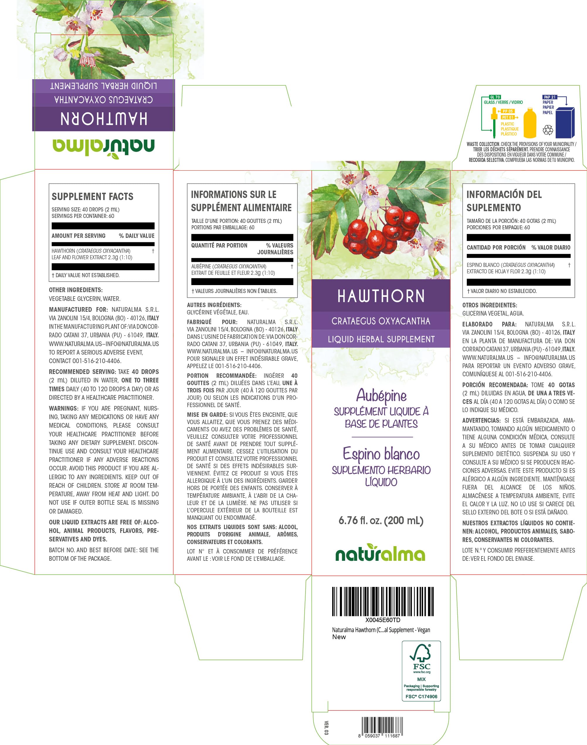 alcohol-free hawthorn extract drops