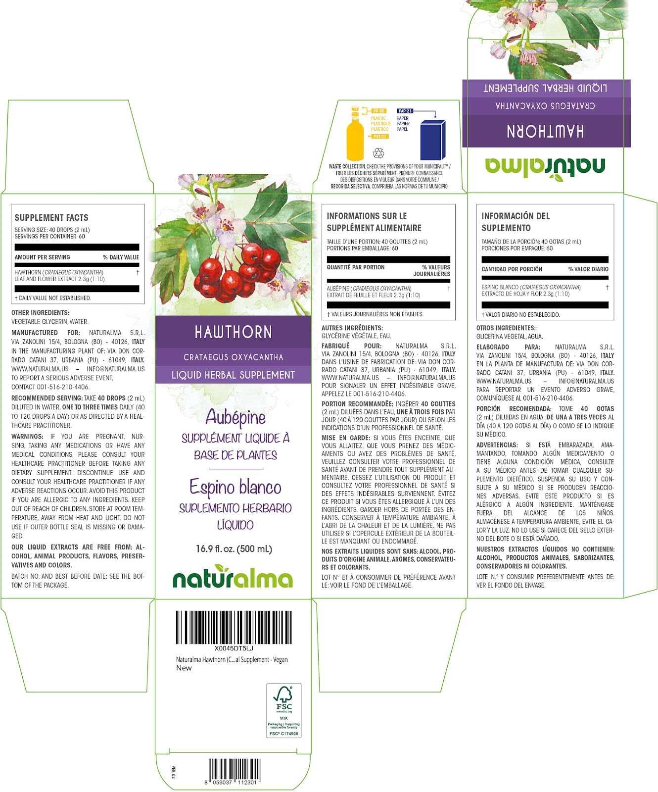 alcohol-free hawthorn herbal supplement