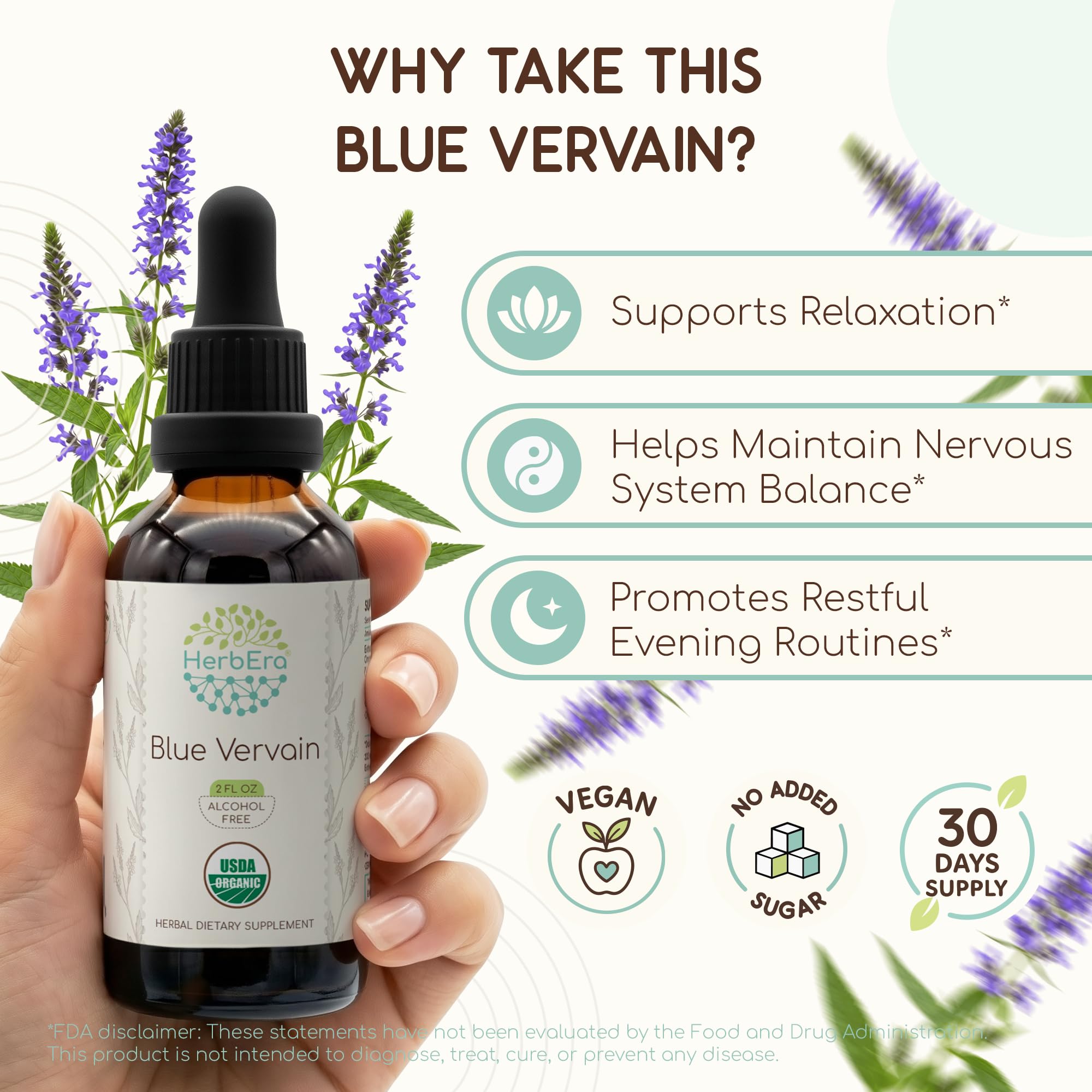 Alcohol-free herbal drops for calm