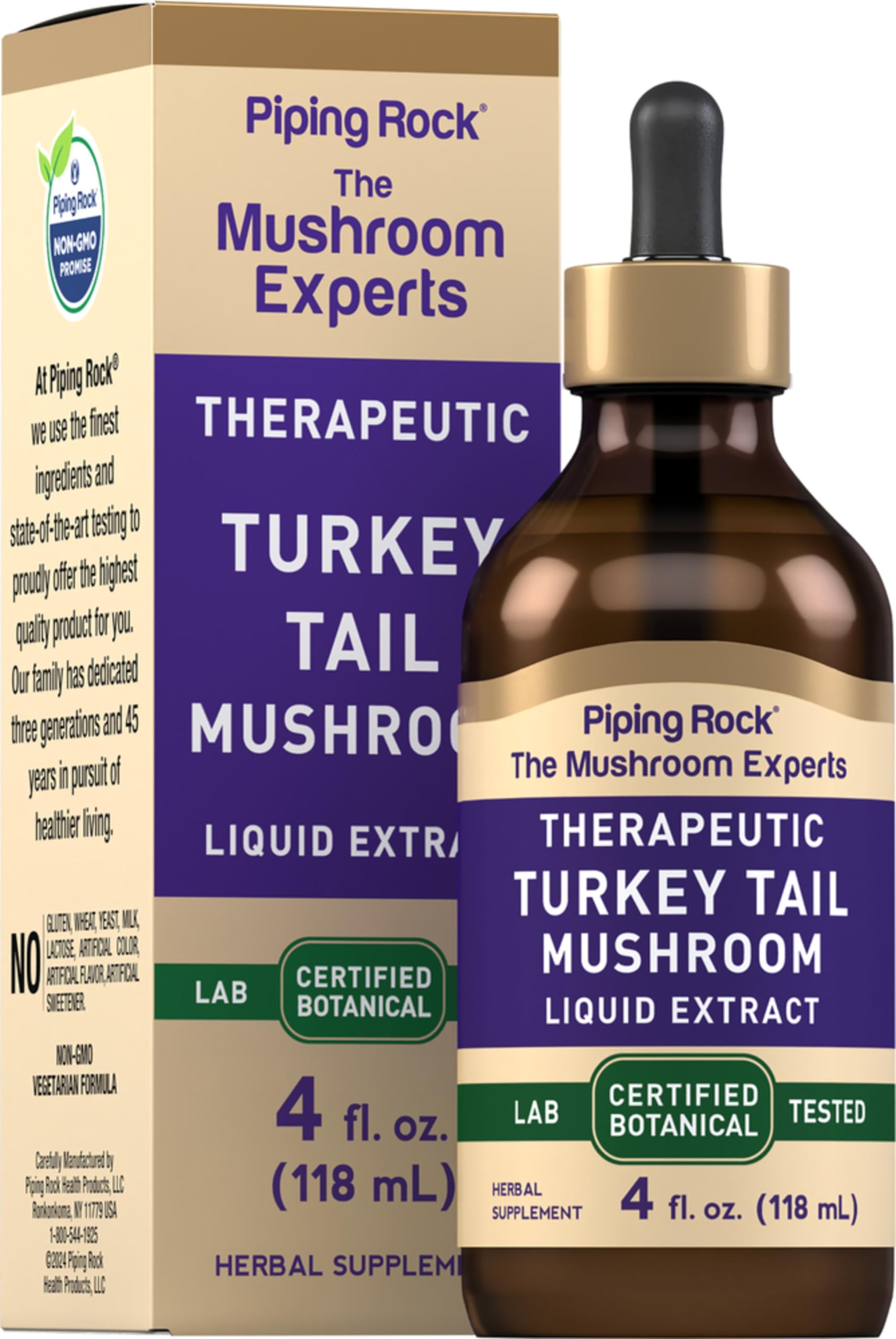 Alcohol-free herbal mushroom supplement