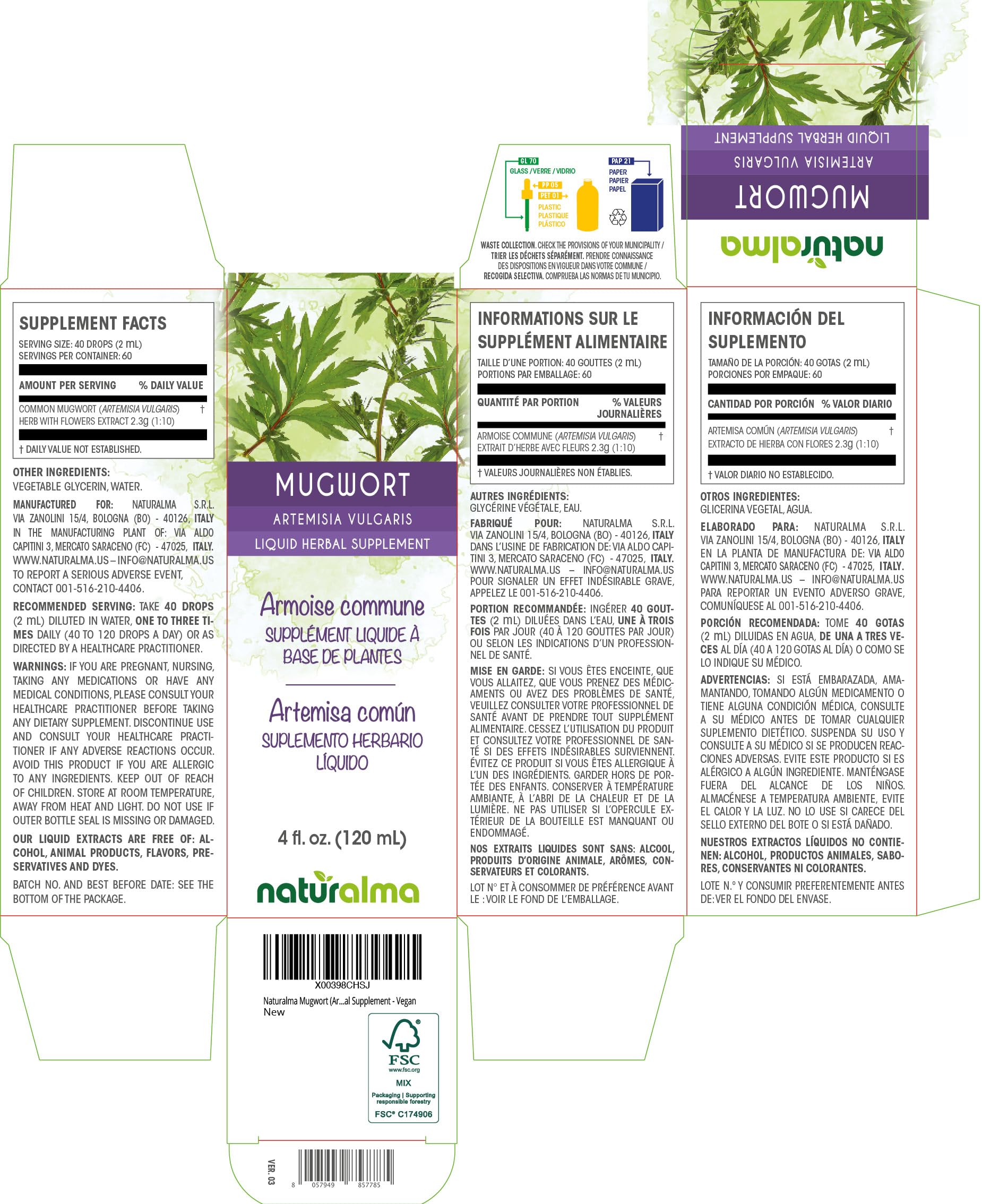 Alcohol-free herbal supplement drops