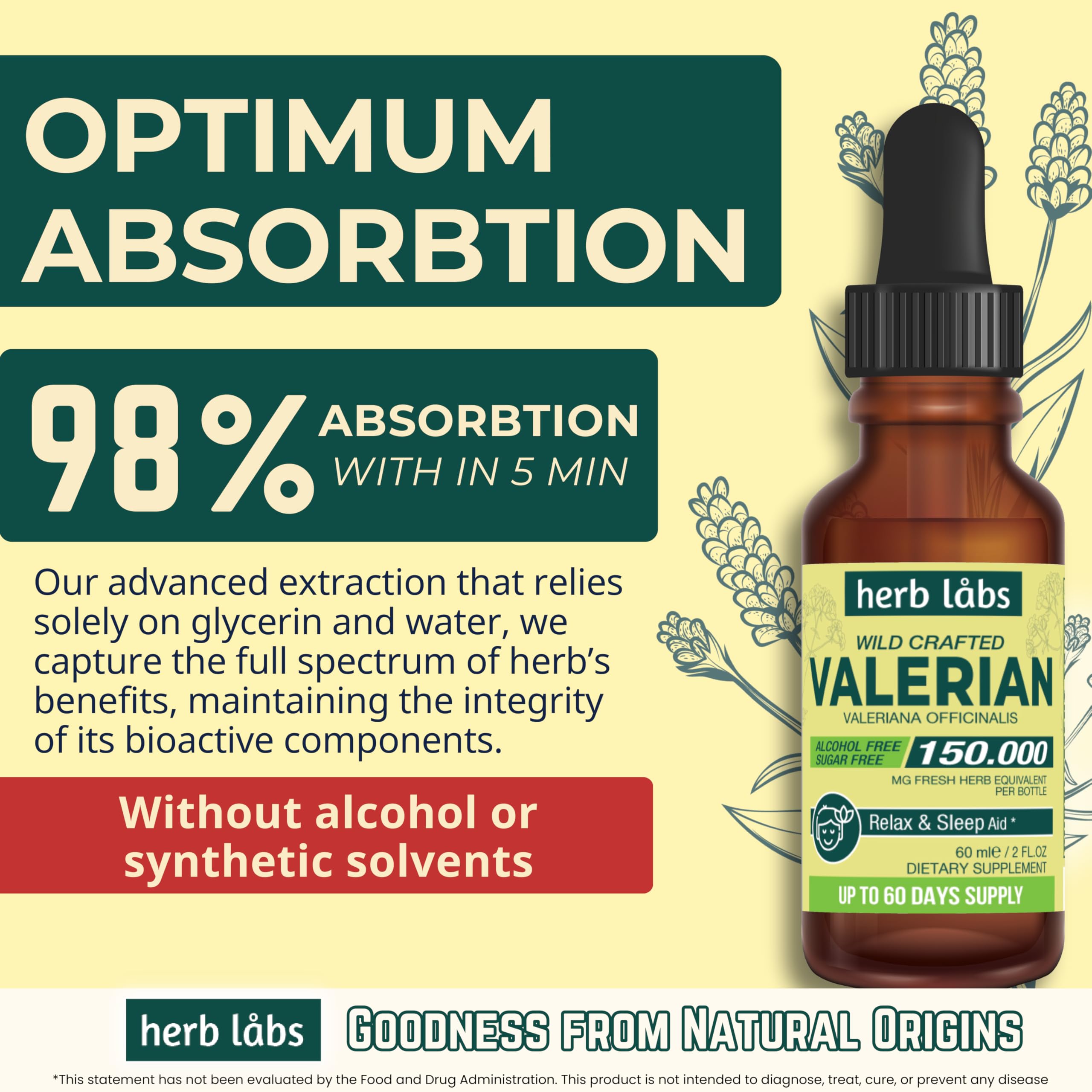 alcohol free herbal valerian supplement