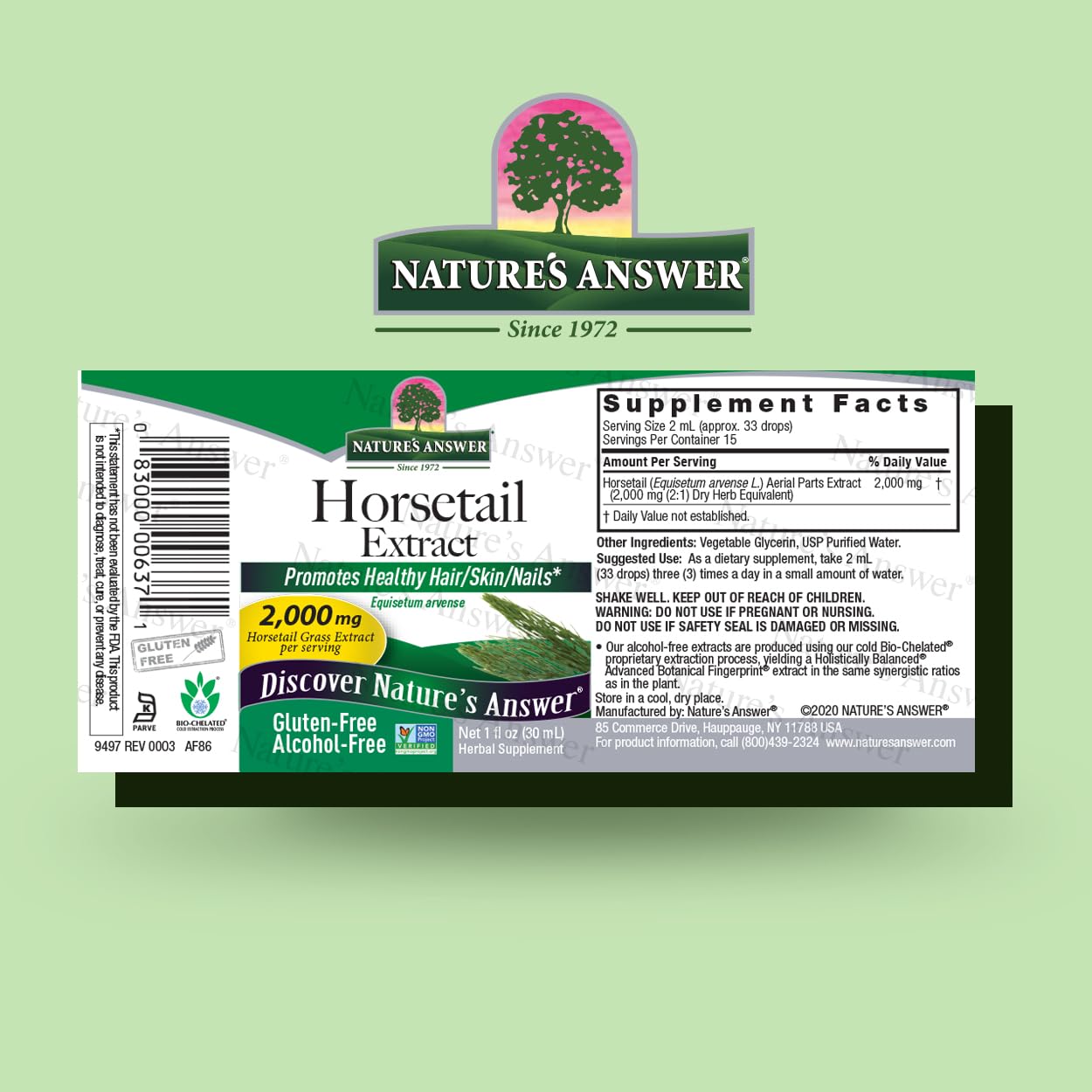 alcohol free horsetail extract for health