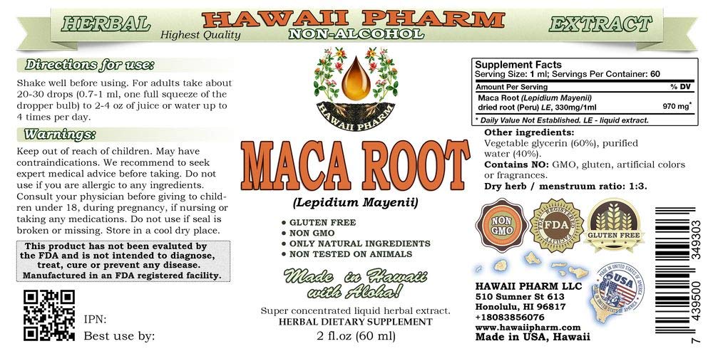 alcohol-free Maca Root benefits