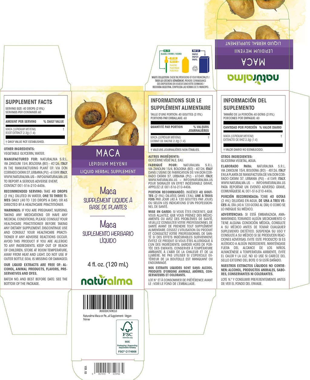 Alcohol-free Maca Root extract