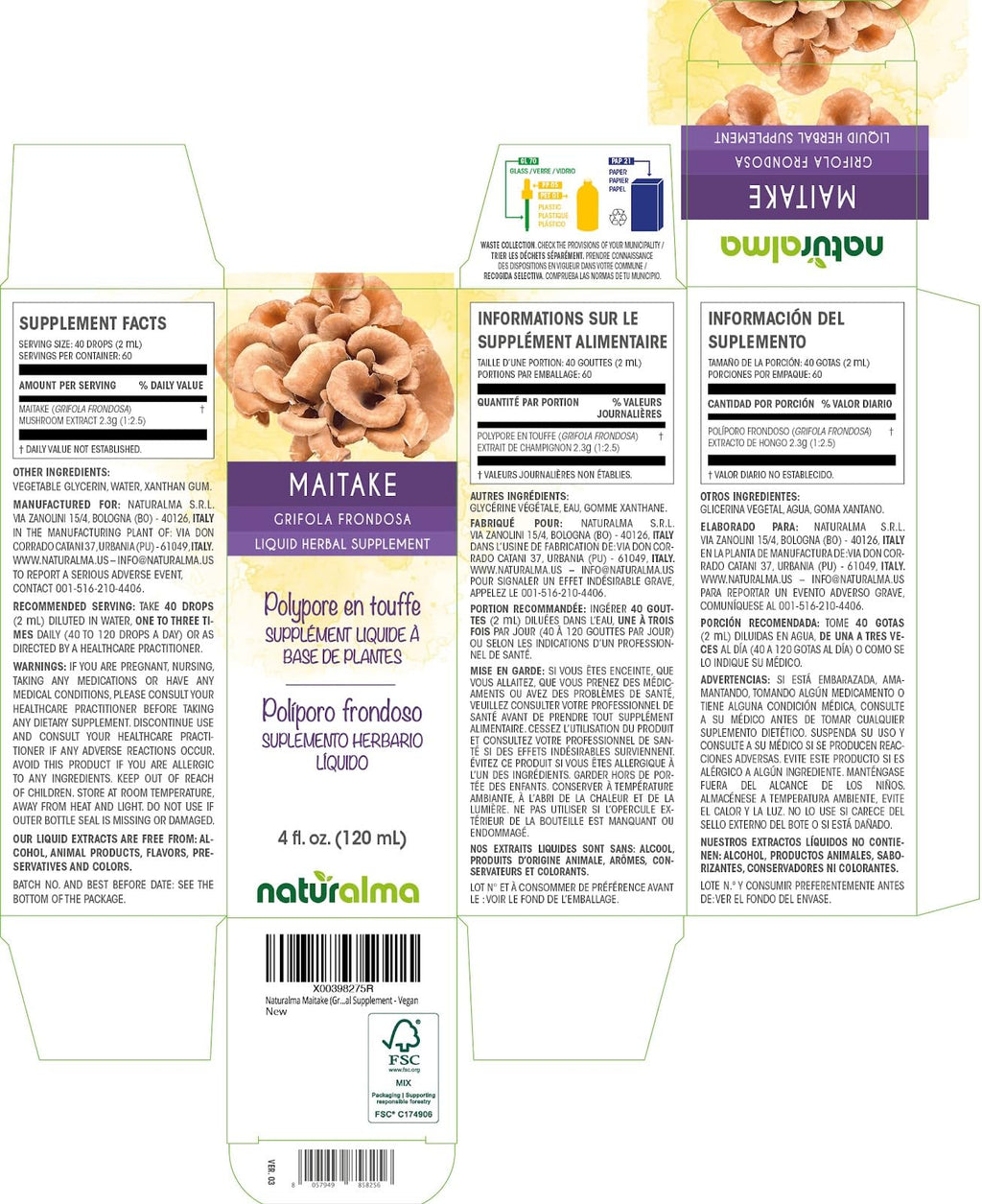 Alcohol-free Maitake mushroom extract