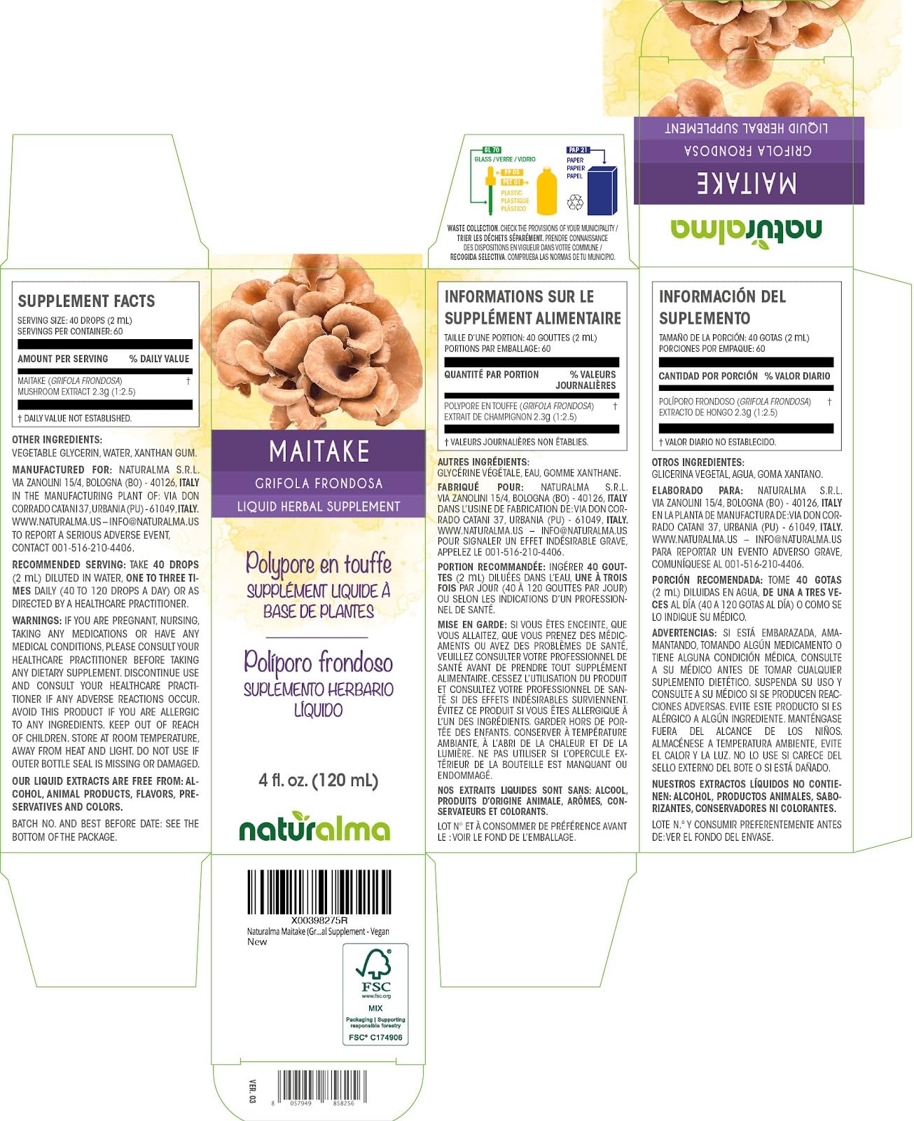 Alcohol-free Maitake mushroom extract