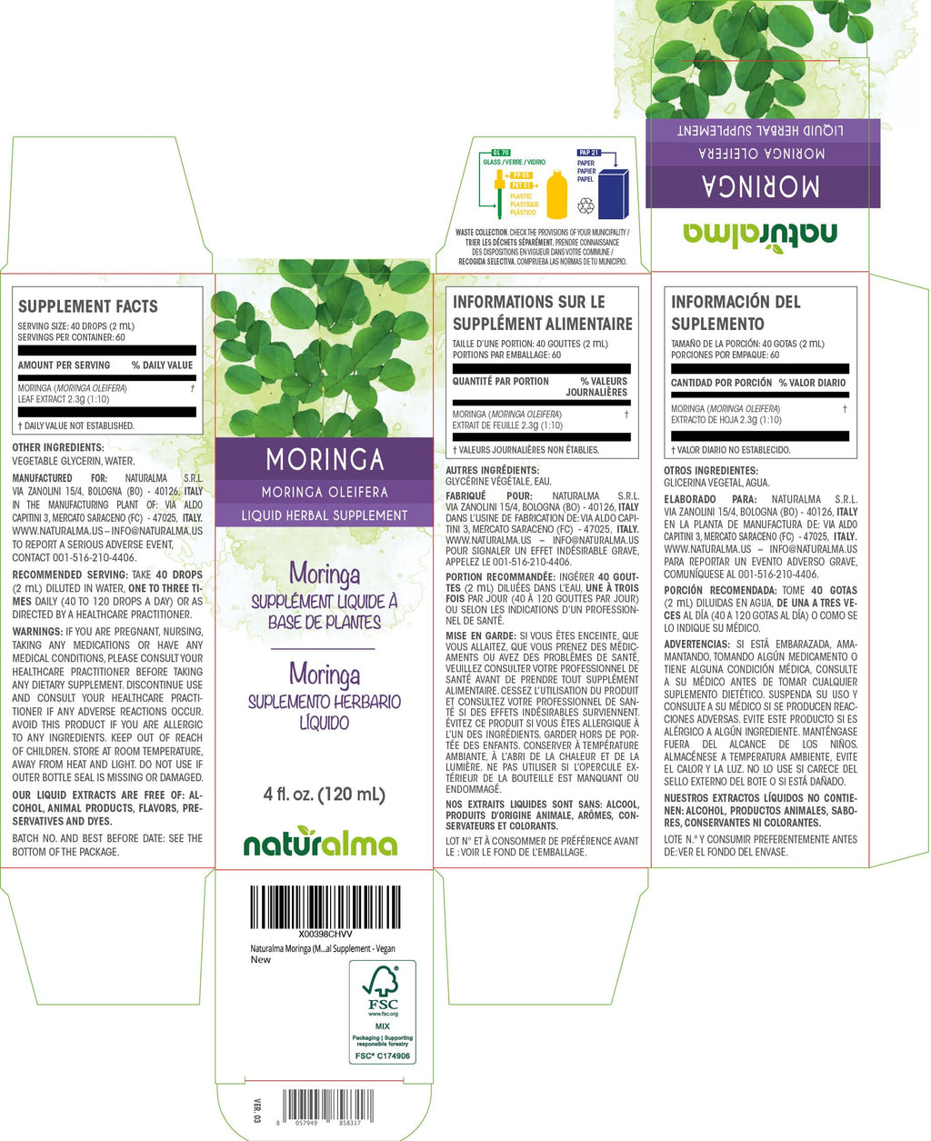 Alcohol-free moringa liquid extract