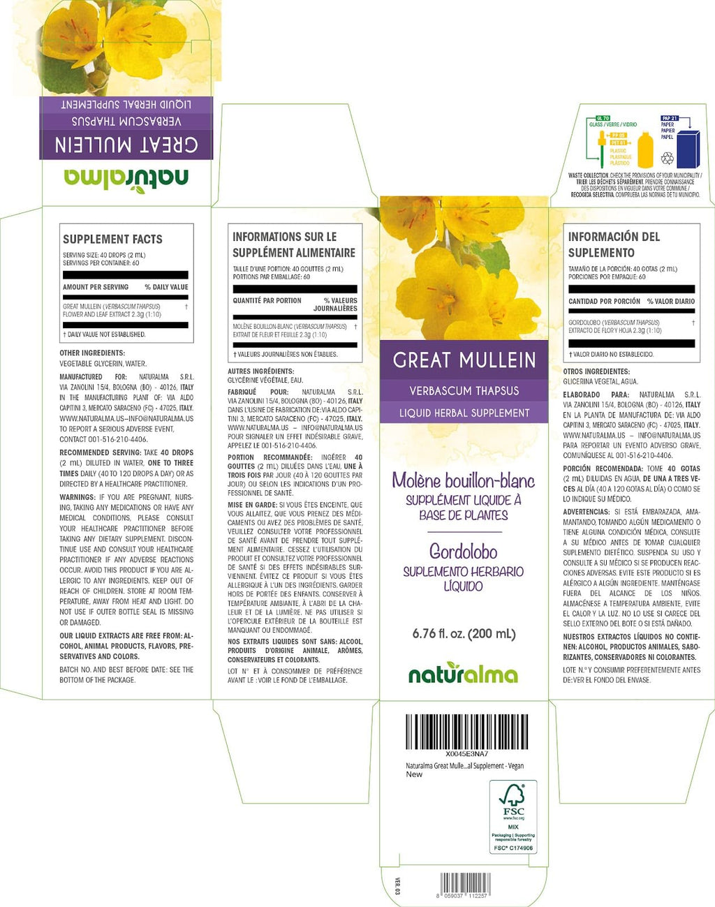 Alcohol-free Mullein Leaf extract