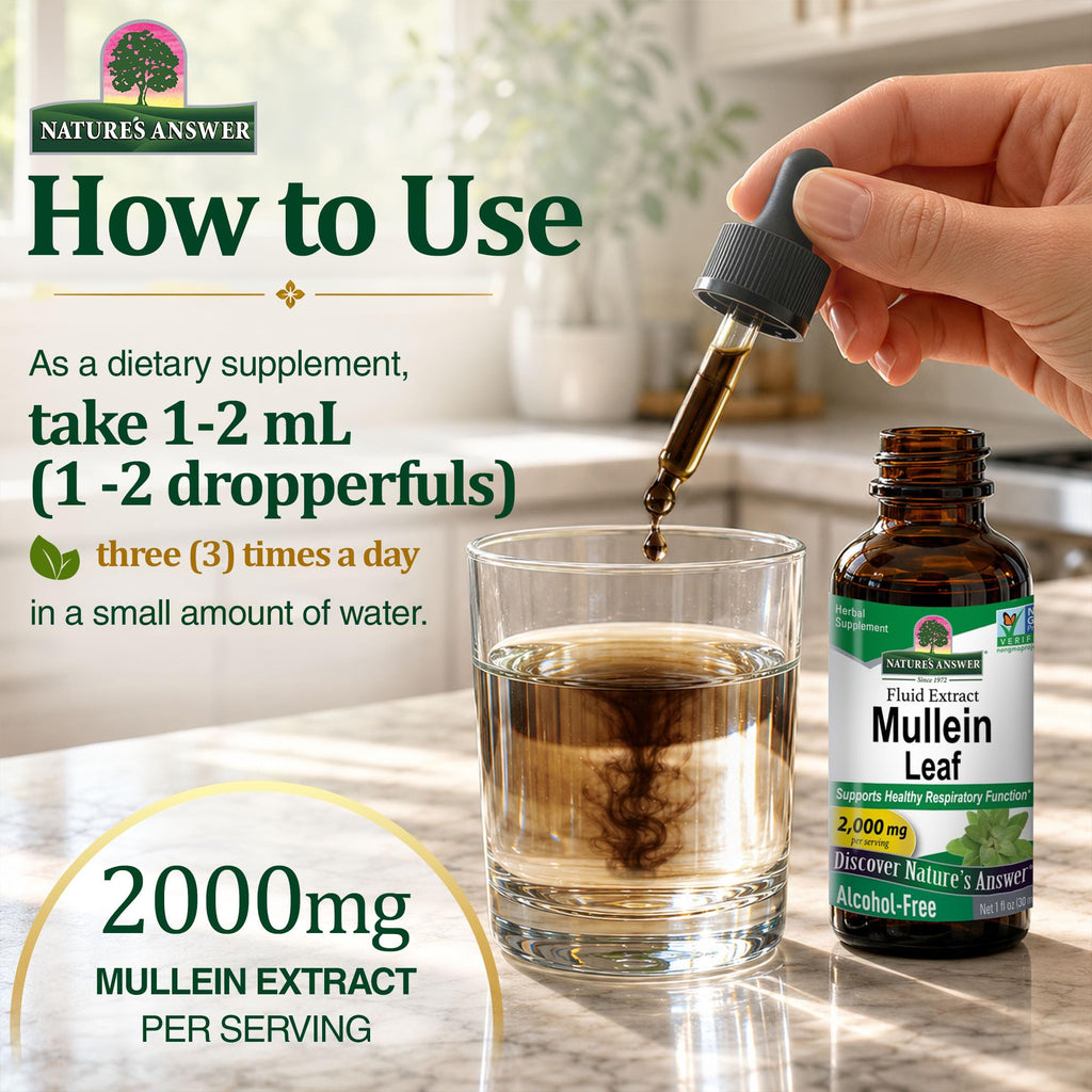 alcohol-free mullein leaf for health