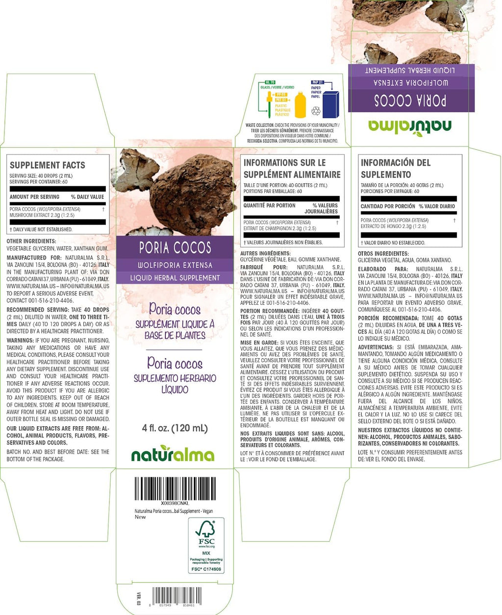 Alcohol-free mushroom extract drops