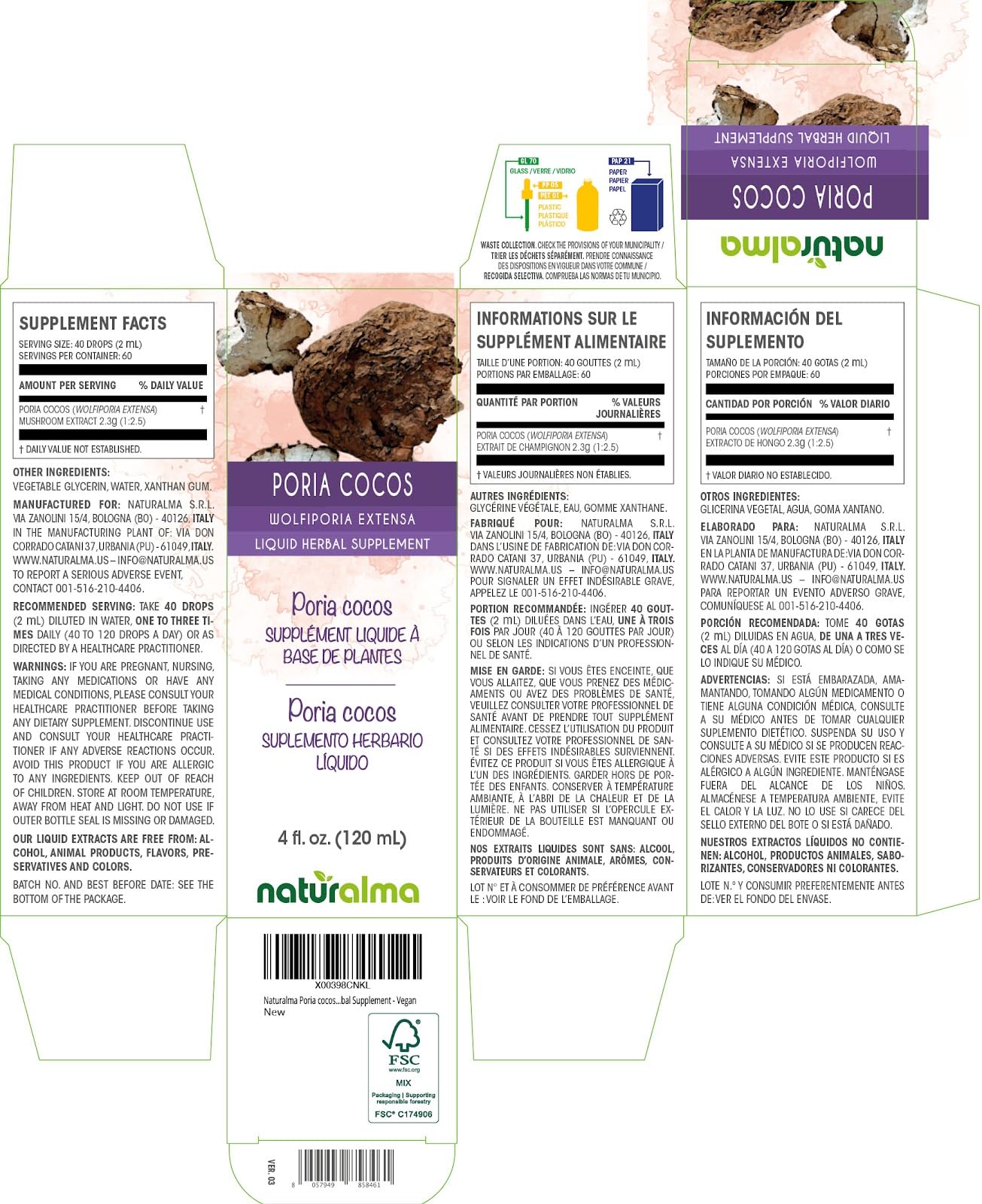 Alcohol-free mushroom extract drops
