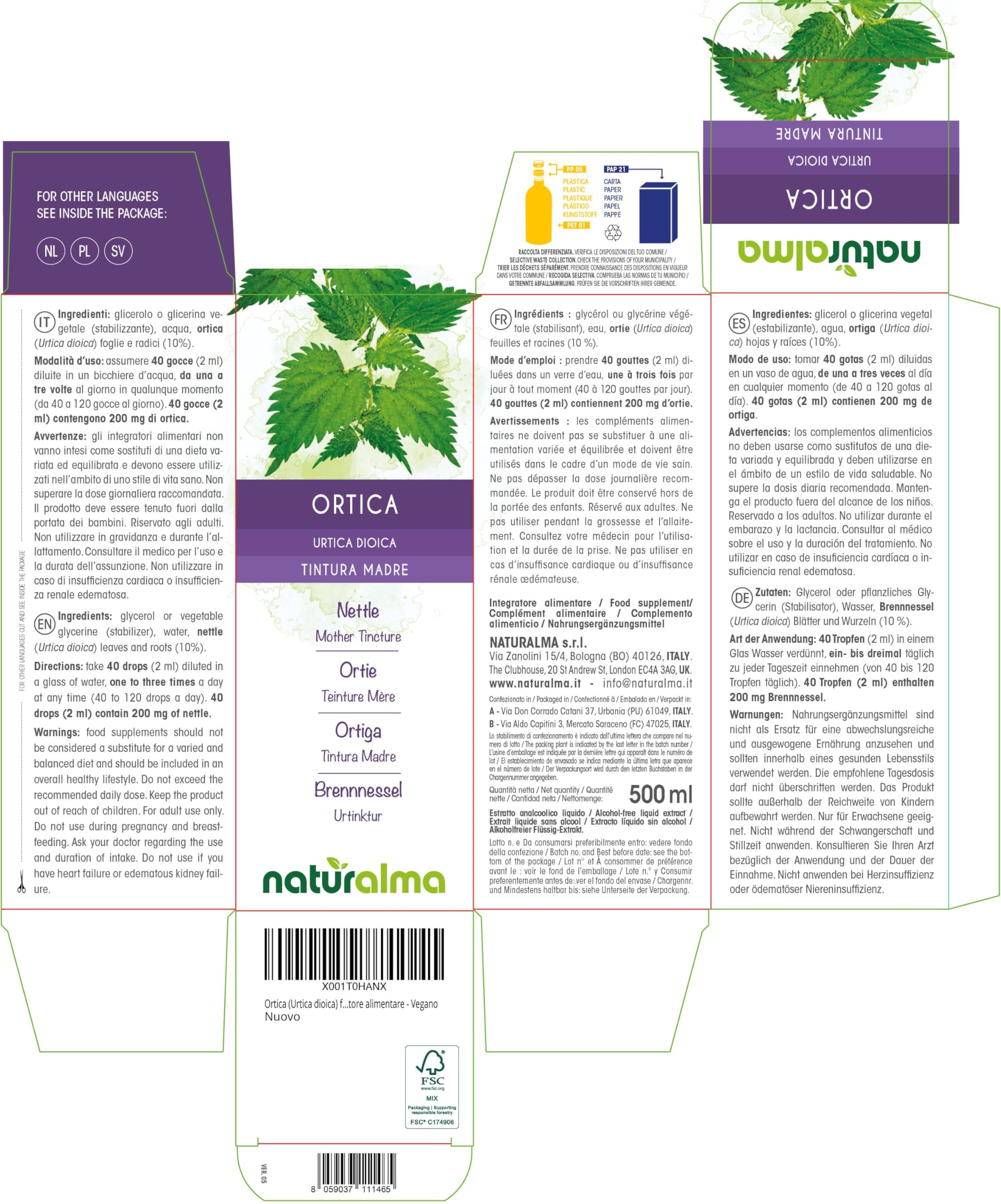 alcohol-free nettle extract drops