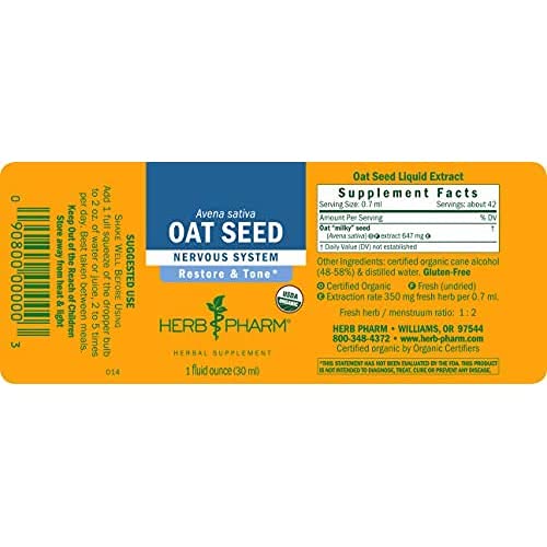 alcohol-free oat seed tincture