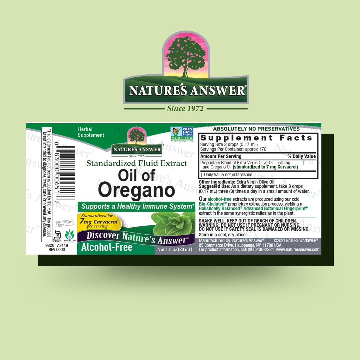 alcohol-free oregano oil for wellness